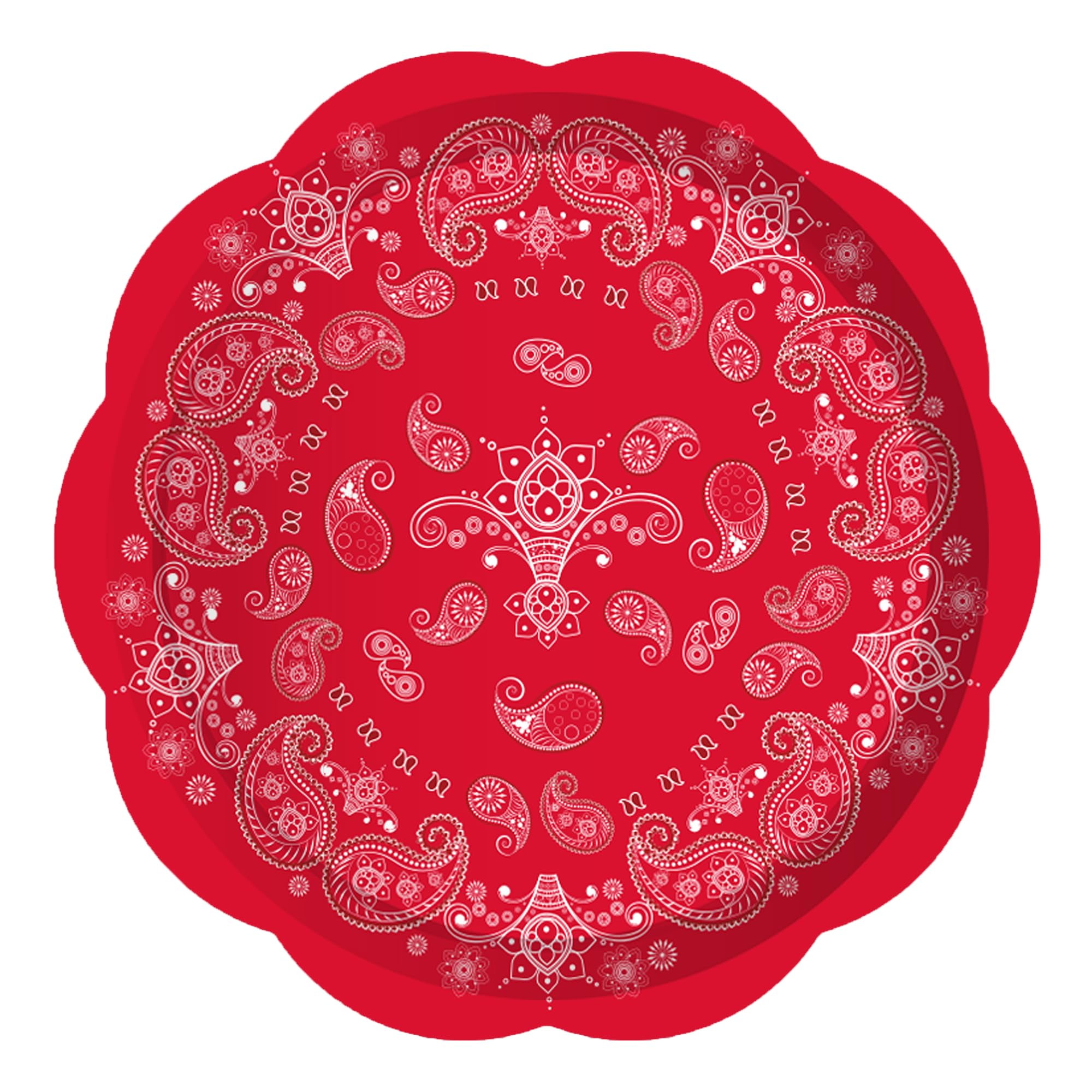 Jajajuegos 24 pcs 9" IFF17 Red Bandana Dinner Paper Plates Red Bandana ...