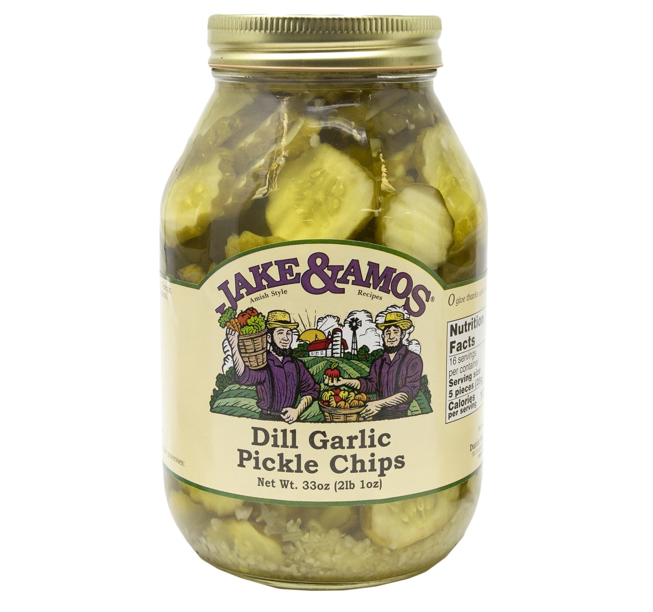 Jake & Amos Dill Garlic Pickle Chips, 2-Pack 33 oz. Jars - Walmart.com