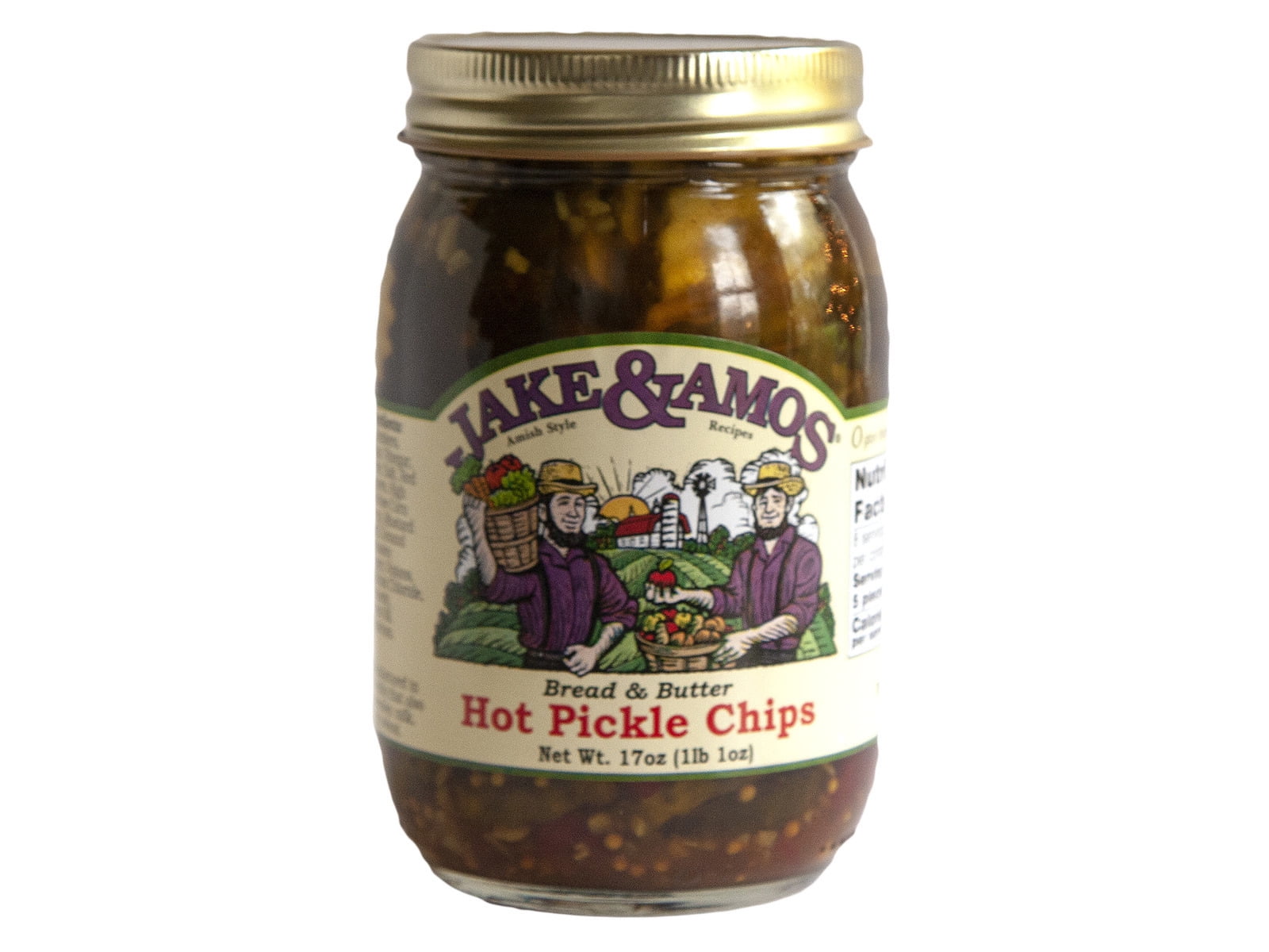 Jake & Amos Hot Bread & Butter Pickle Chips, 2-Pack 17 oz. Jars ...
