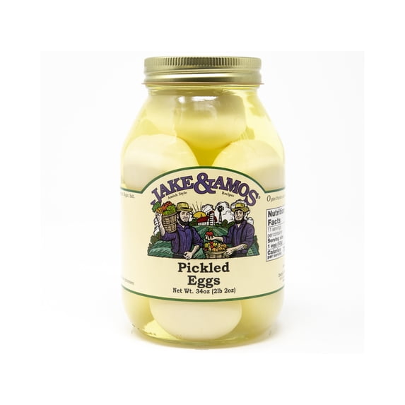 Jake & Amos Pickled Eggs, 2-Pack, Family Size 34 oz Jars - Walmart.com