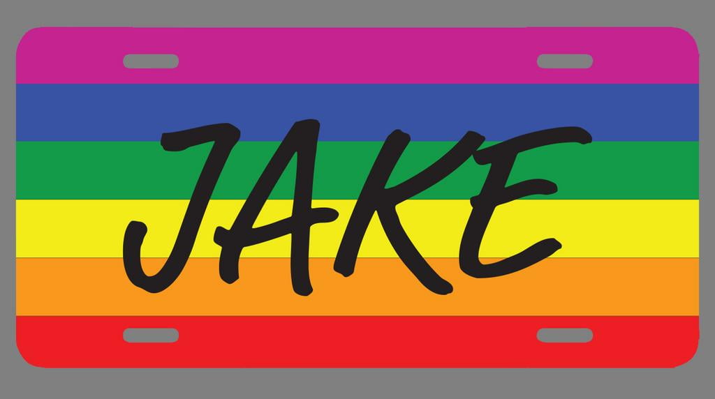 Jake Name Pride Flag Style License Plate Tag Vanity Novelty Metal | UV ...