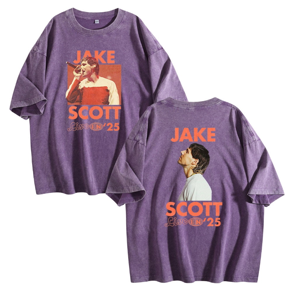 Jake Scott On Tour Live In 2025 Washed Cotton Tshirt Hip Hop Style ...