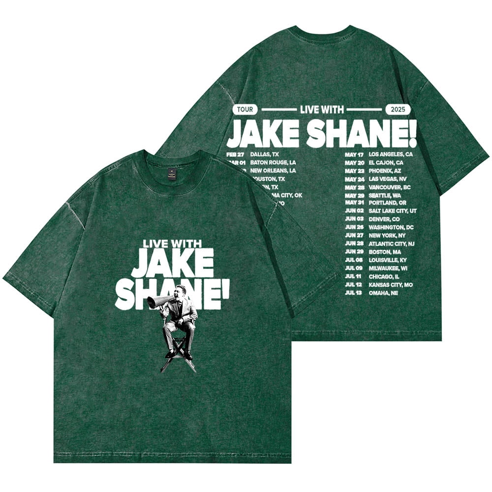 Jake Shane Vintage Wash T-Shirts 2025 Tour Merch Tee Women Men ...