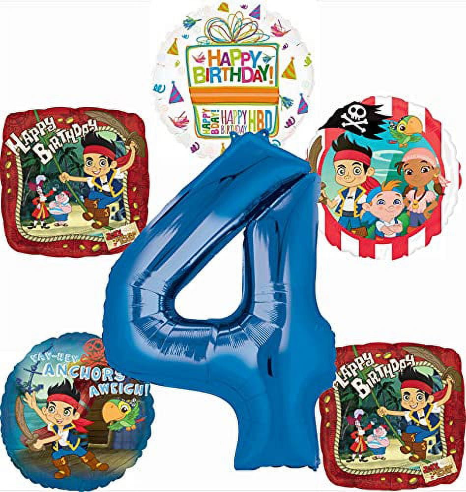 Jake and the Neverland Pirates Party Supplies 4th Birthday Balloon ...