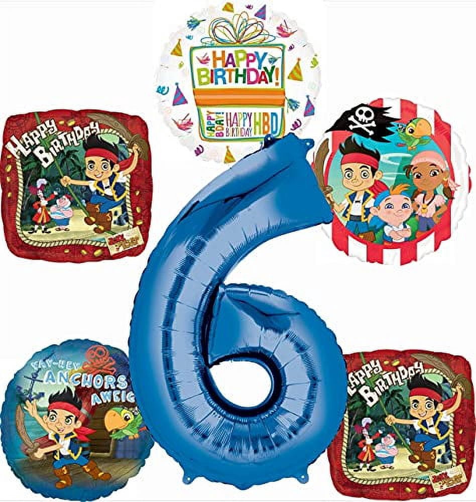 Jake and the Neverland Pirates Party Supplies 6th Birthday Balloon ...