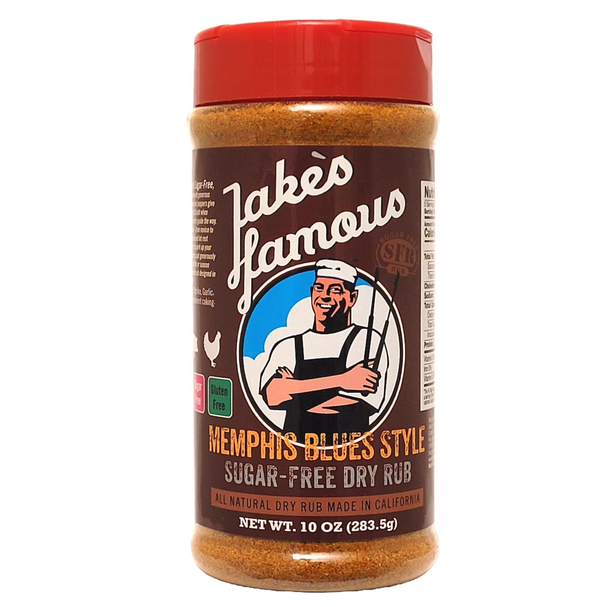 Jake’s Famous Memphis Rub, BBQ Rub AD01 10 Oz Sugar Free, Gluten Free ...