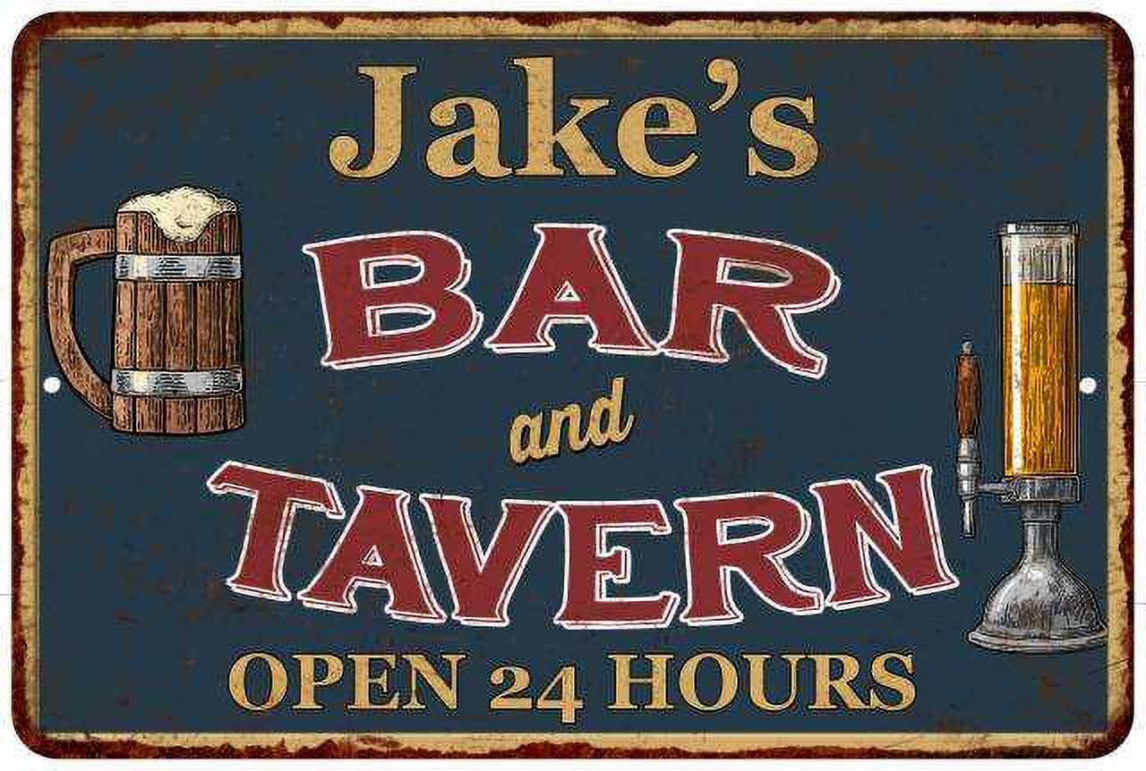 Jake's Green Bar & Tavern Rustic Sign Decor 8x12 108120047048 - Walmart.com