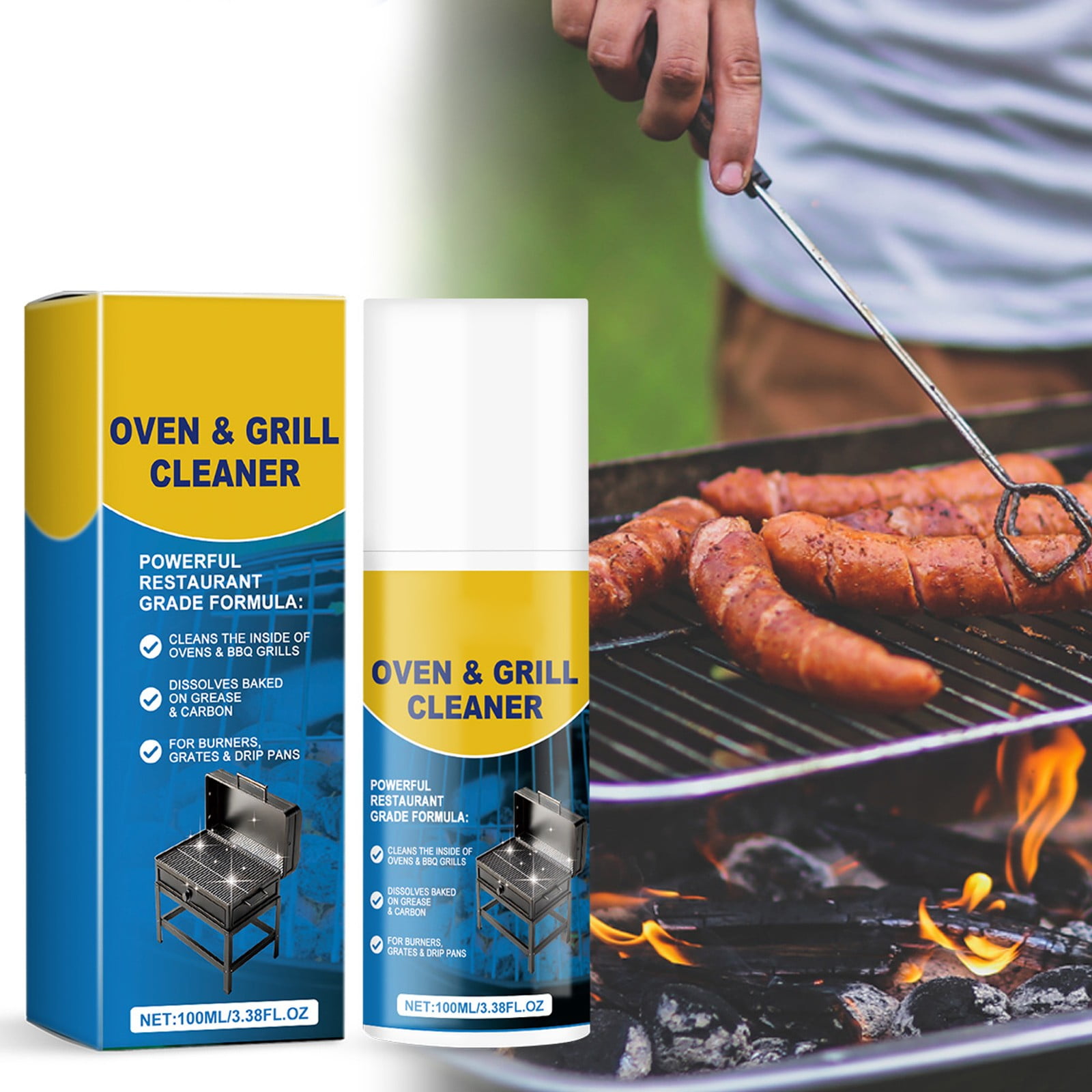 Jakehoe Kitchen Oil Cleaner, 100ML Foam Cleaner for Range Hood & Grill ...