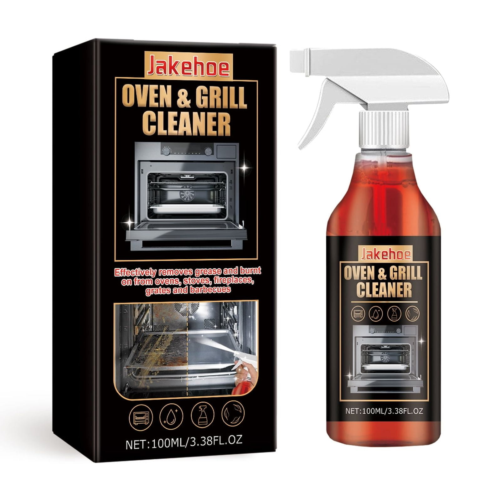 Jakehoe Stove & Oven Foam Cleaner Stain & Deodorizer, Odor & Grease ...