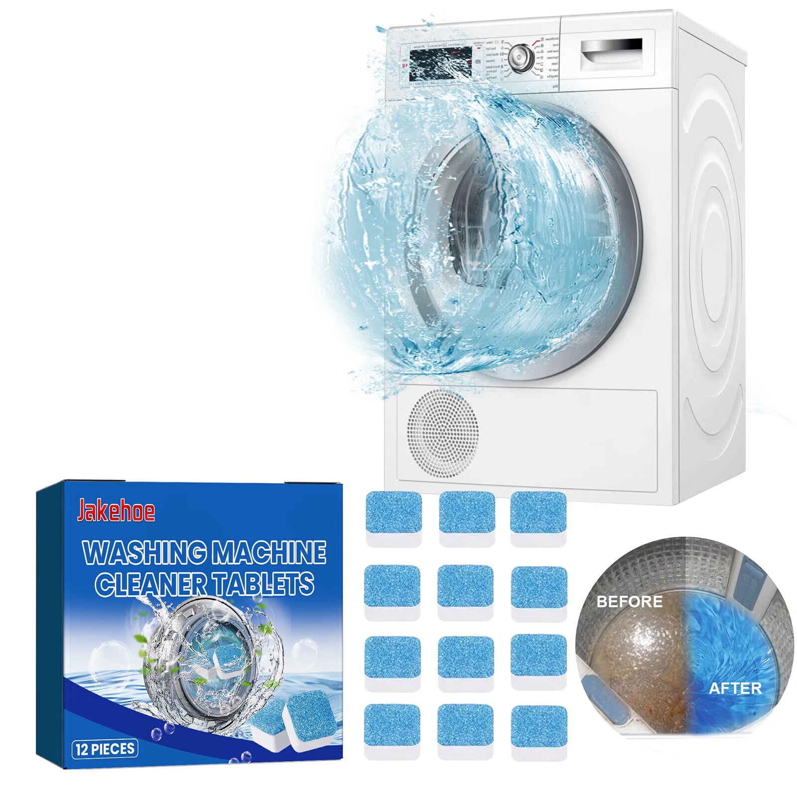 Jakehoe Washing Machine Cleaning Foam Tablets Washing Machine Tank ...