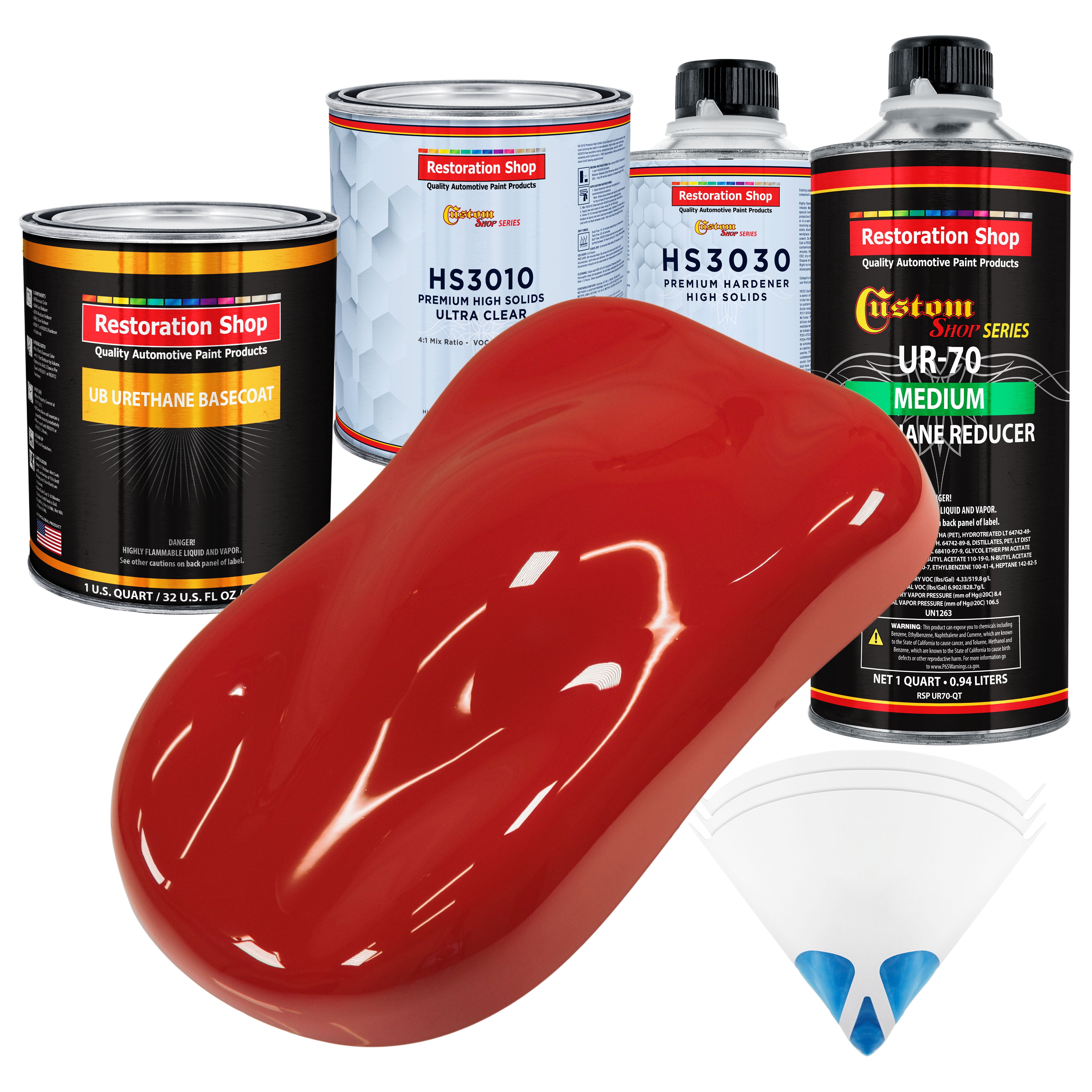 Jalapeno Bright Red Premium Quart URETHANE BASECOAT CLEARCOAT Car Auto ...