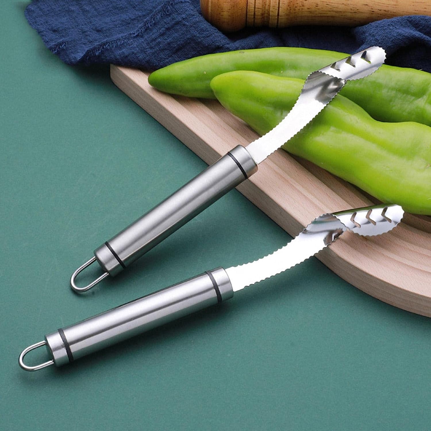 Jalapeno Pepper Corer, 2Pcs Stainless Steel Chili Corer Remover Easily ...