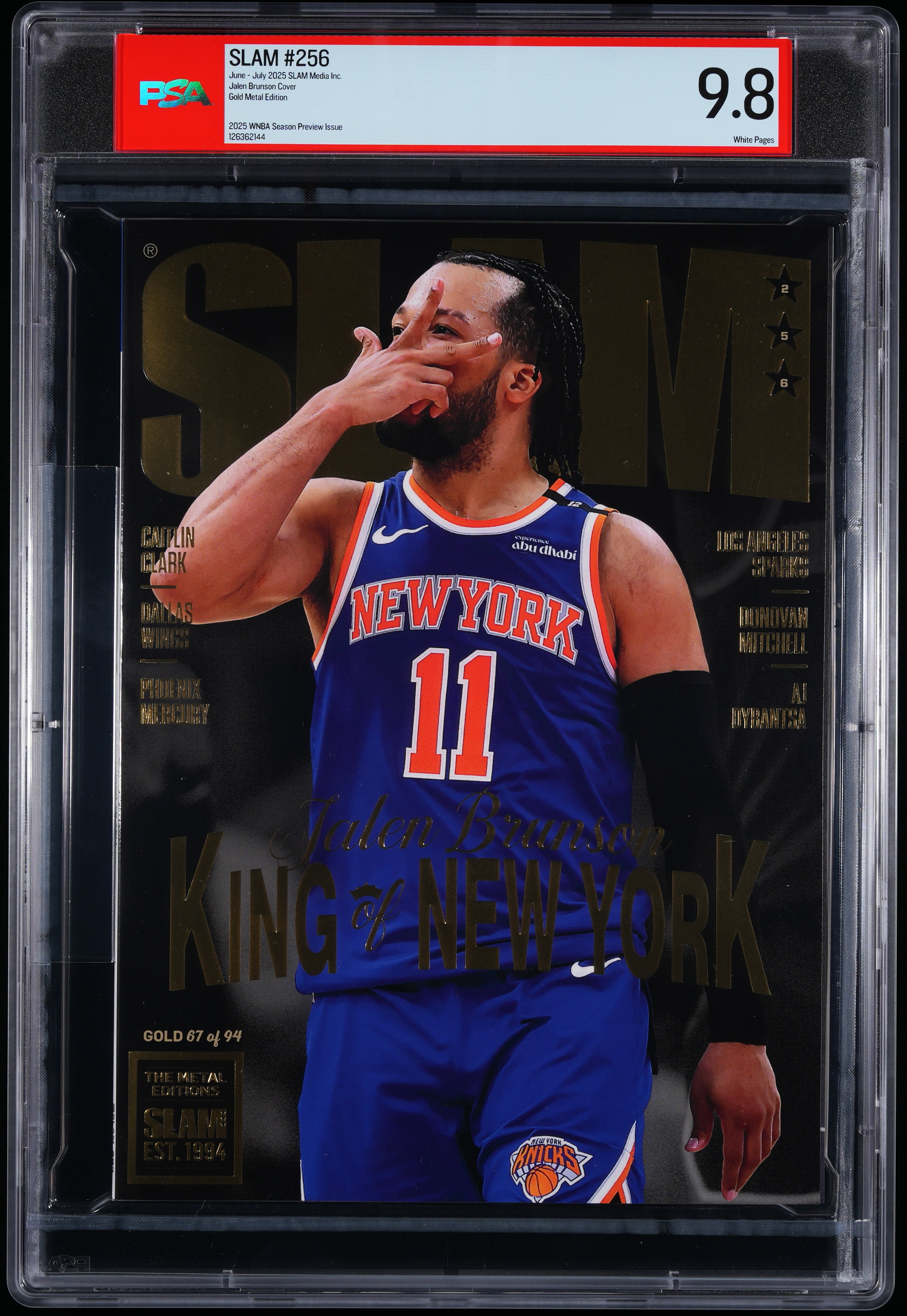 Jalen Brunson Knicks Slam #256 Gold Metal Edition Graded Magazine /94 ...