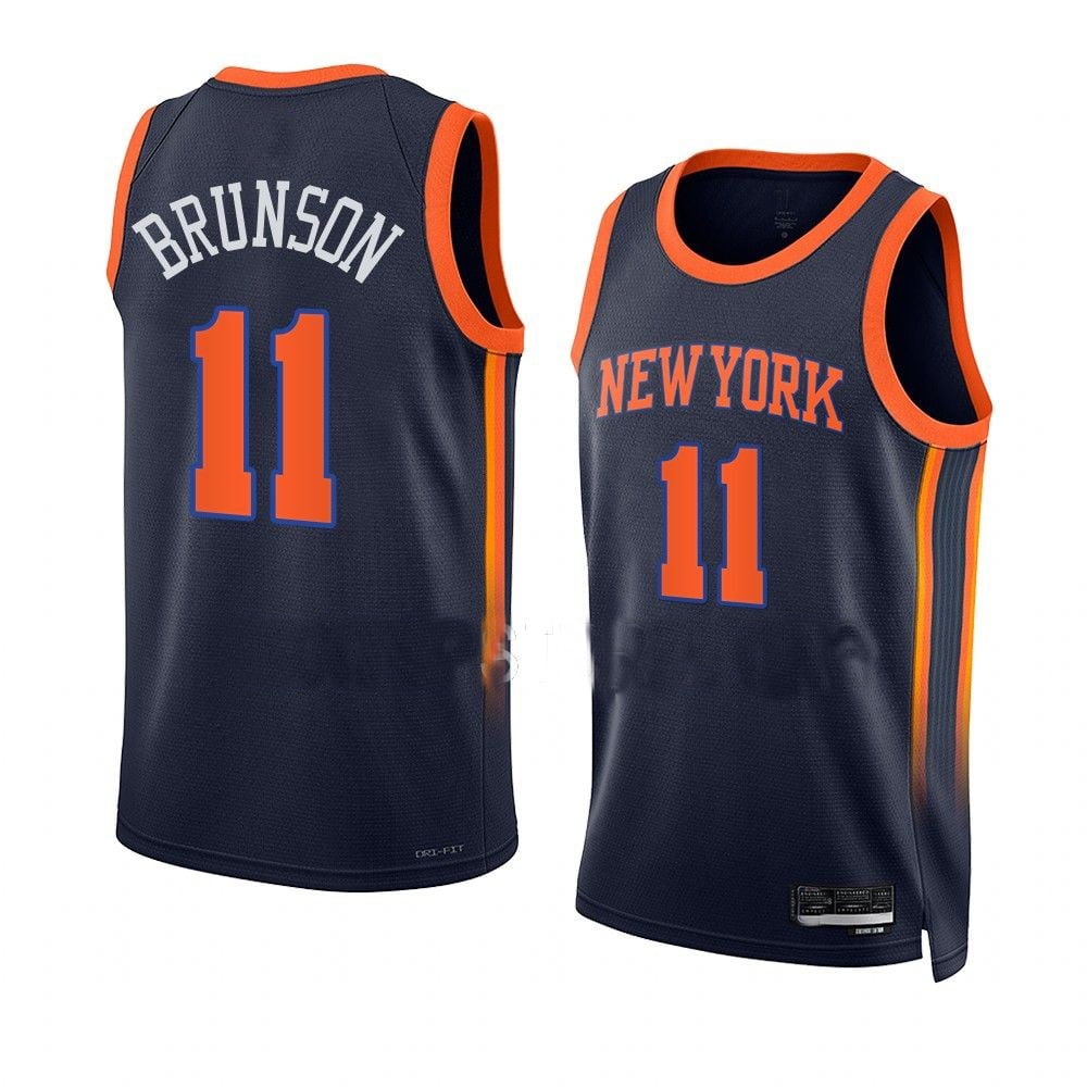 Jalen Brunson New York White Royal Navy Black Association Icon ...