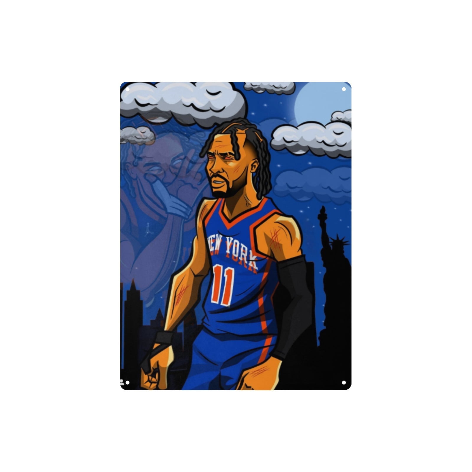 Jalen Brunson Retro Metal Tin Sign - Vintage Basketball Wall Decor for ...