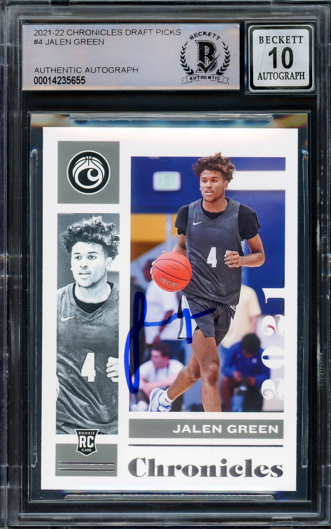 Jalen Green Autographed 2021-22 Chronicles Rookie Card #4 Houston ...