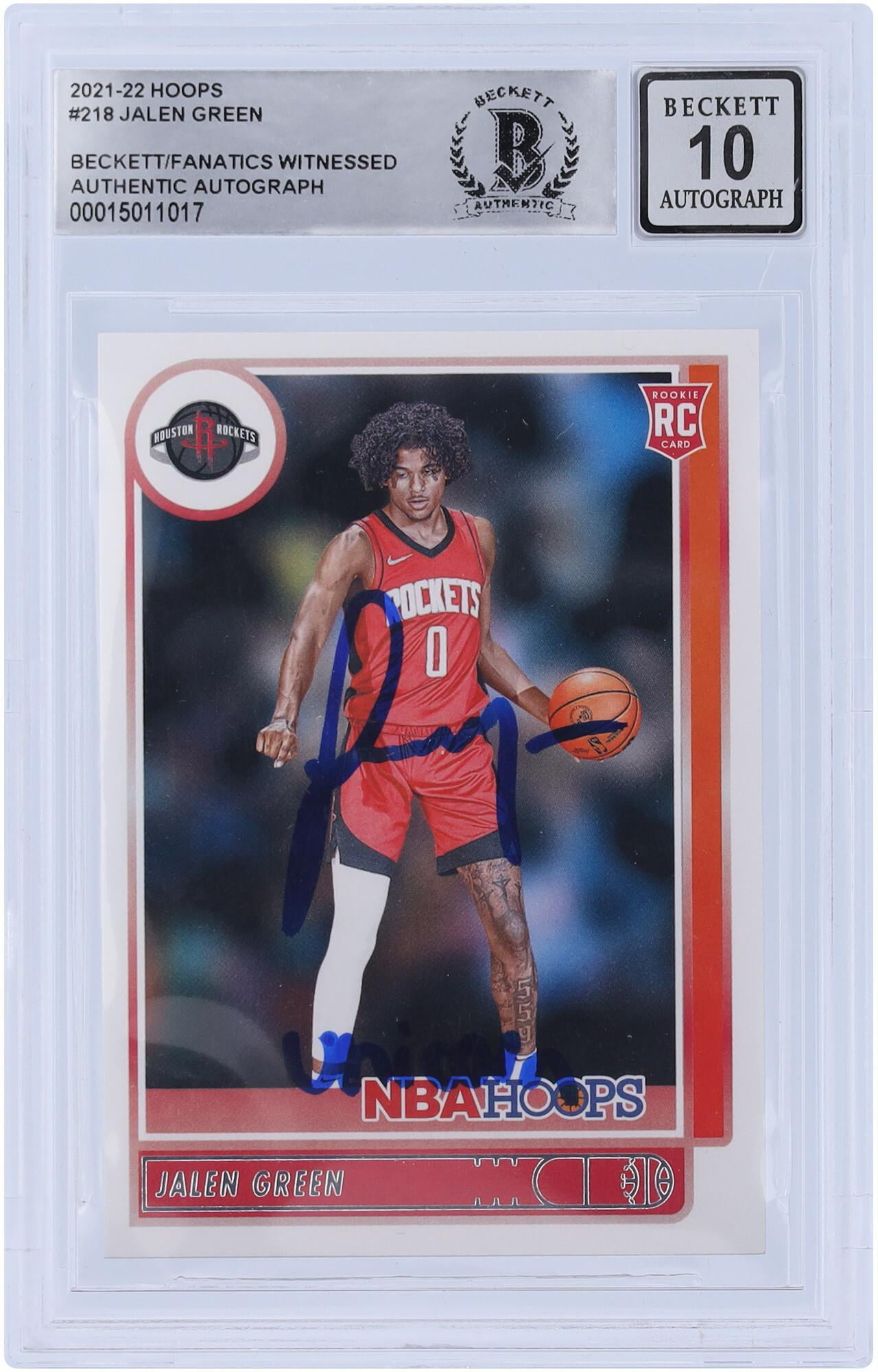 Jalen Green Houston Rockets Autographed 2021-22 Panini NBA Hoops #218 Beckett Fanatics Witnessed ...