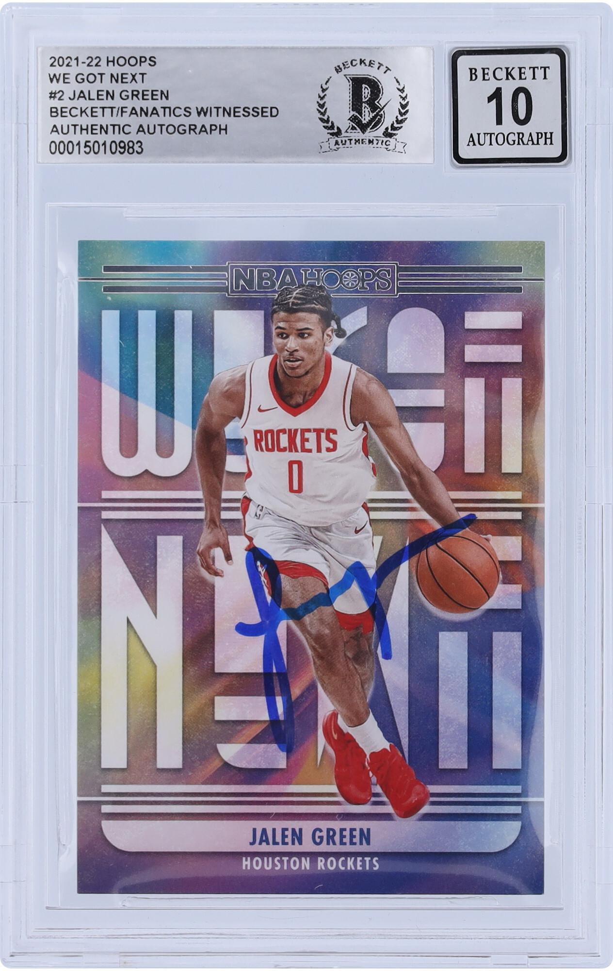 Jalen Green Houston Rockets Autographed 2021-22 Panini NBA Hoops We Got Next #2 Beckett Fanatics ...