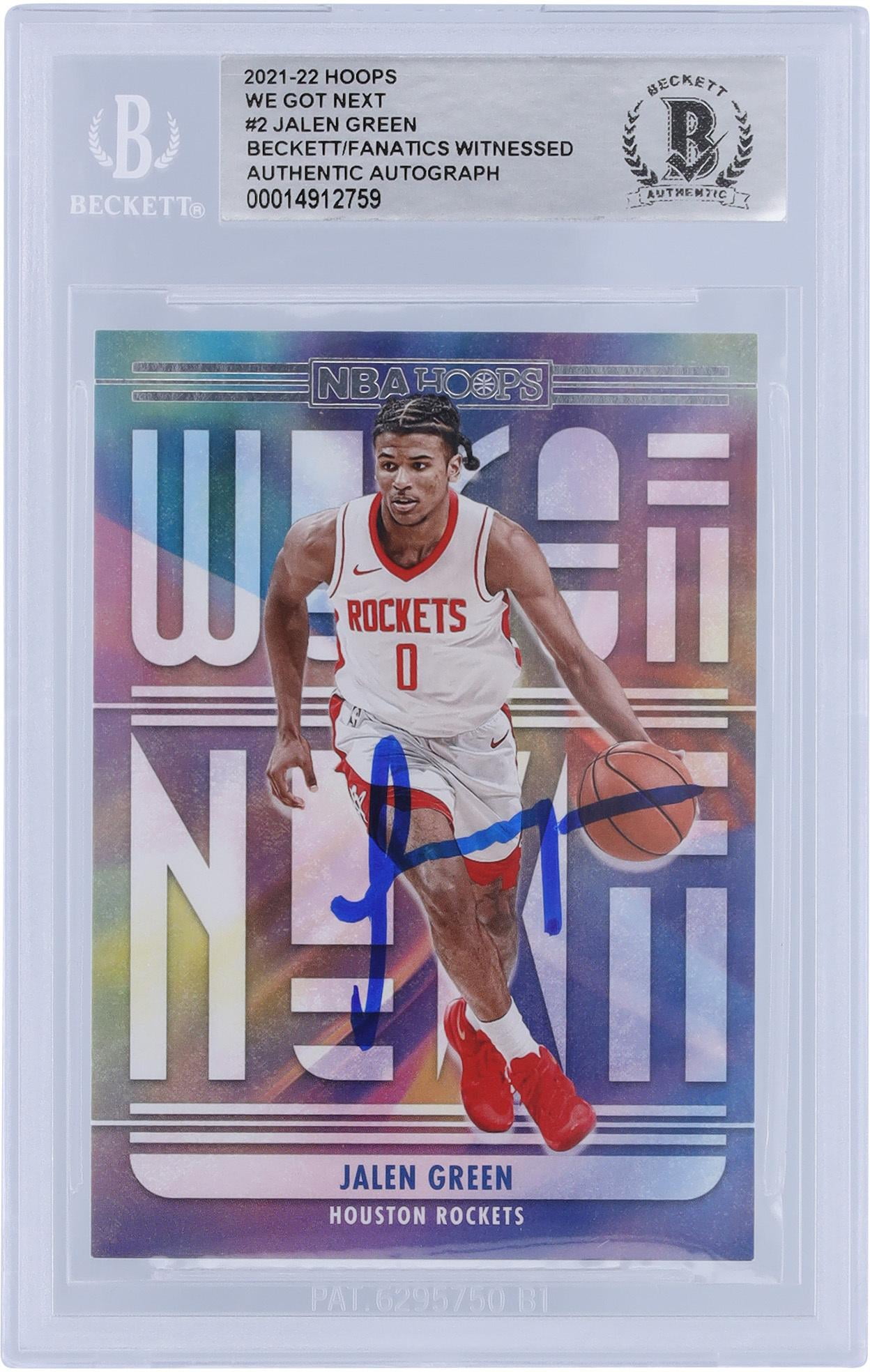 Jalen Green Houston Rockets Autographed 2021-22 Panini NBA Hoops We Got Next #2 Beckett Fanatics ...