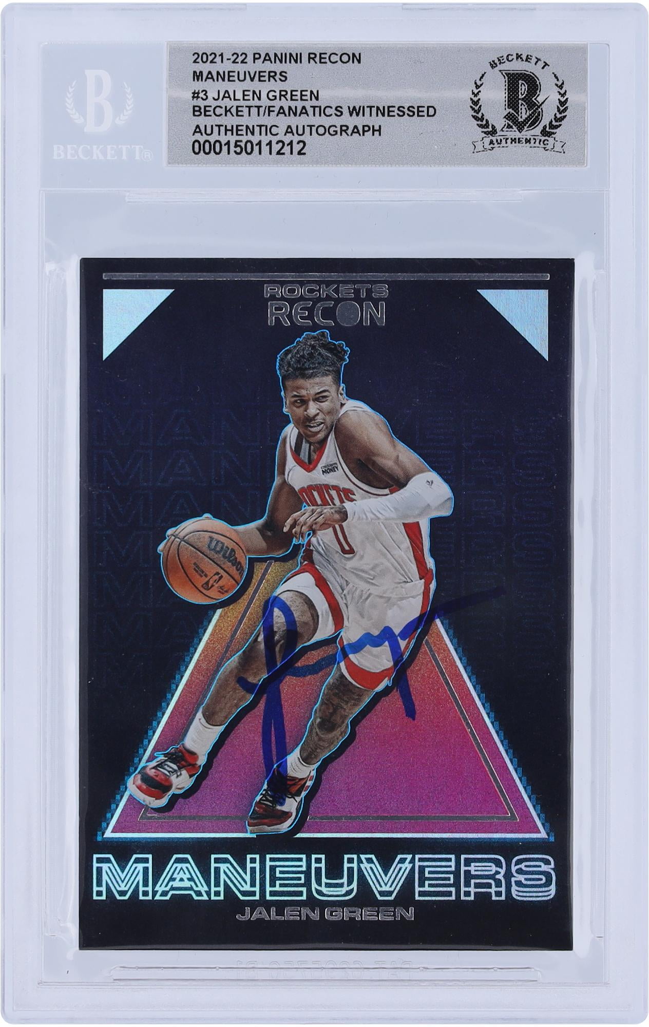 Jalen Green Houston Rockets Autographed 2021-22 Panini Recon Maneuvers #3 Beckett Fanatics ...