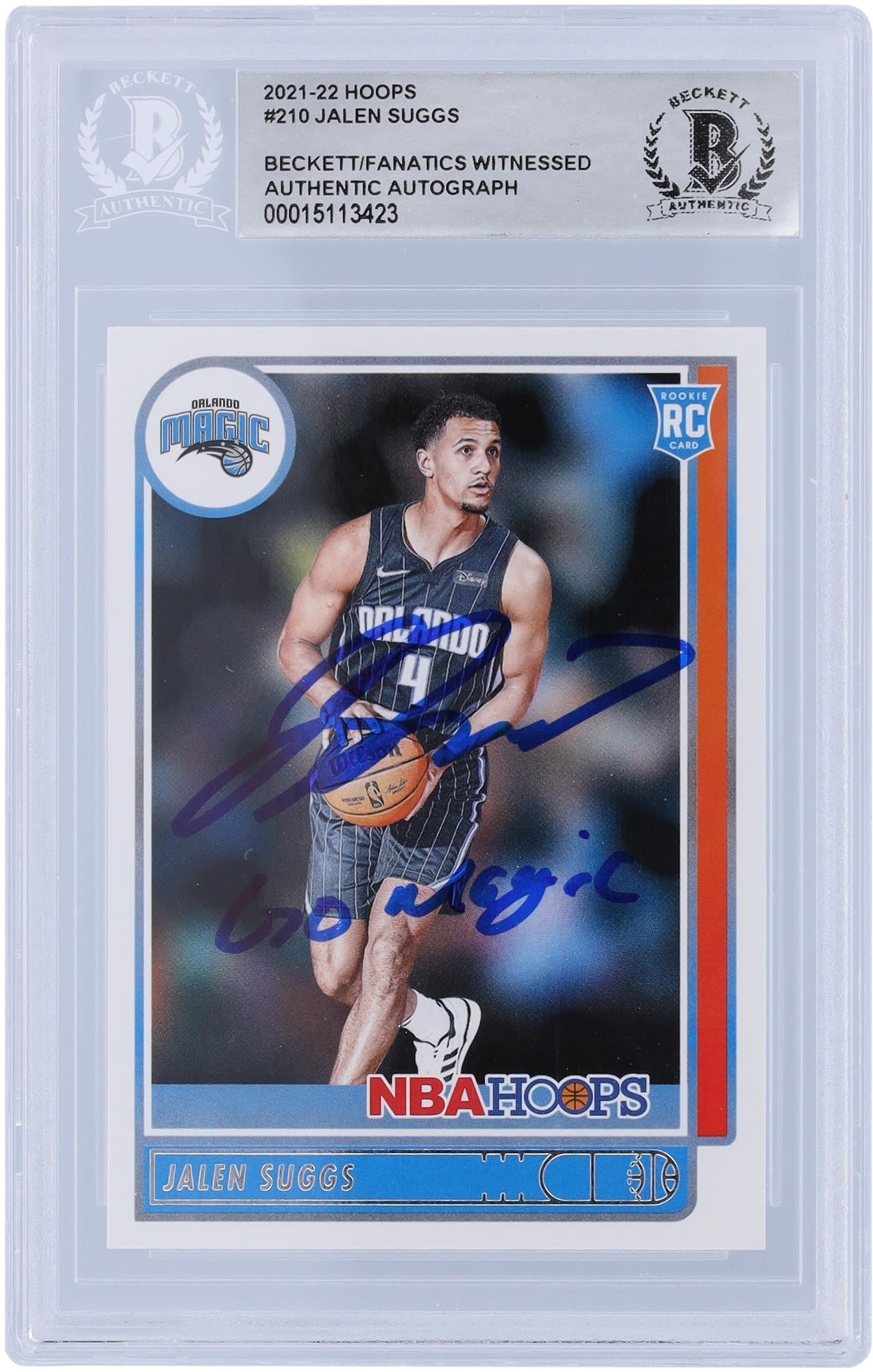 Jalen Suggs Orlando Magic Autographed 2021-22 Panini NBA Hoops #210 ...