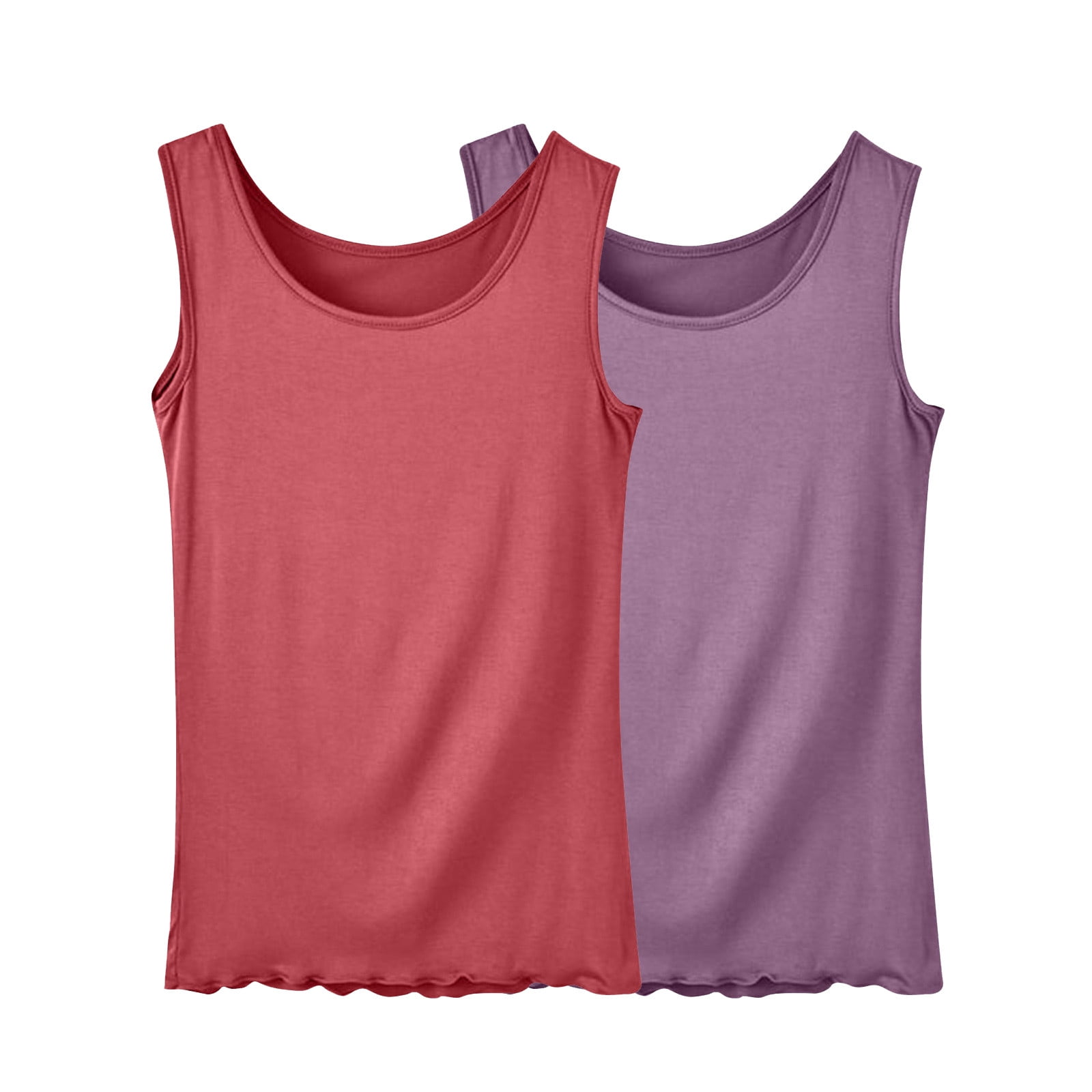 Jalioing 2 Pack Summer Tank Tops for Women Soft Comfy Plus Size ...