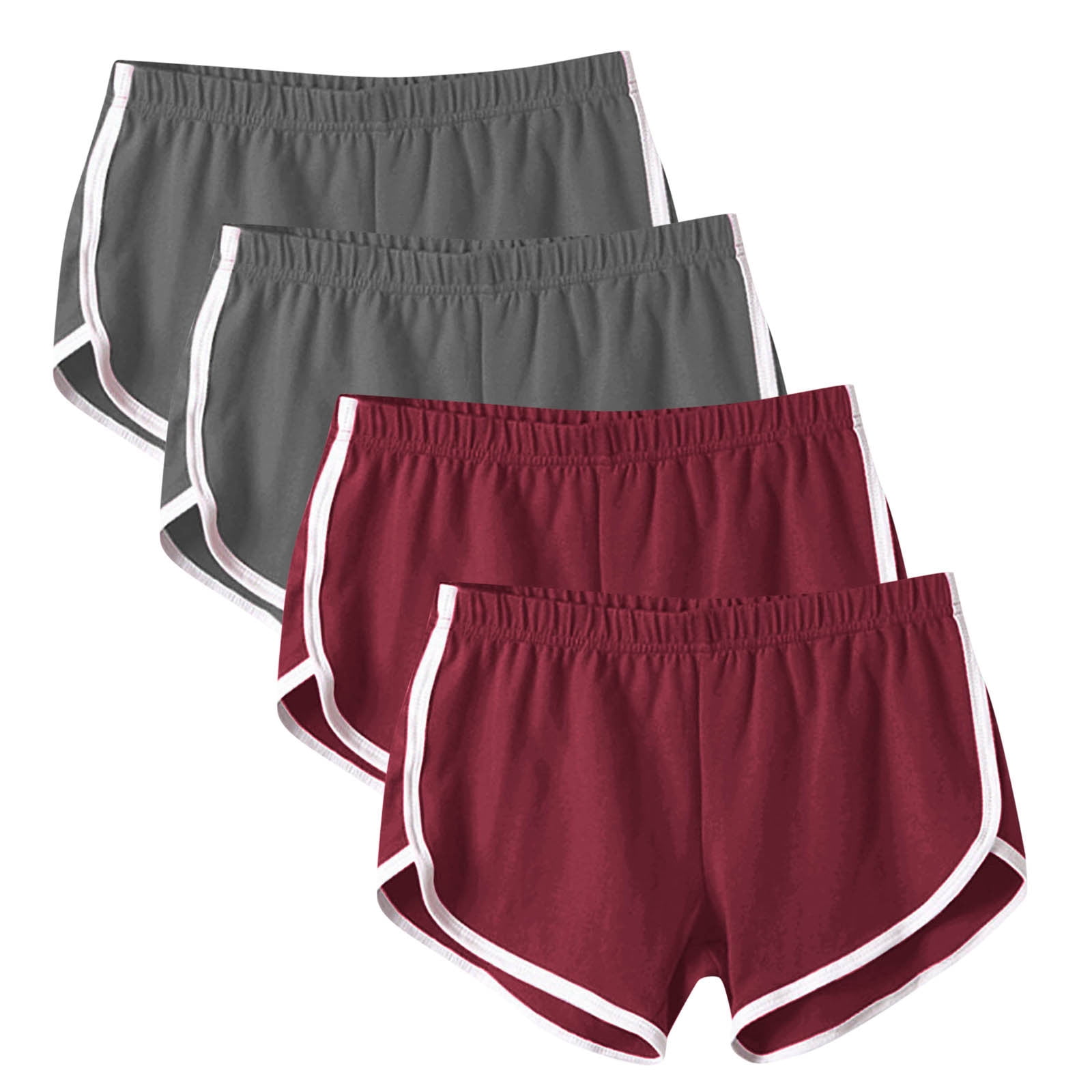 Jalioing 4 Pack Cotton Shorts Womens Plus Size Short Pant Summer Casual ...