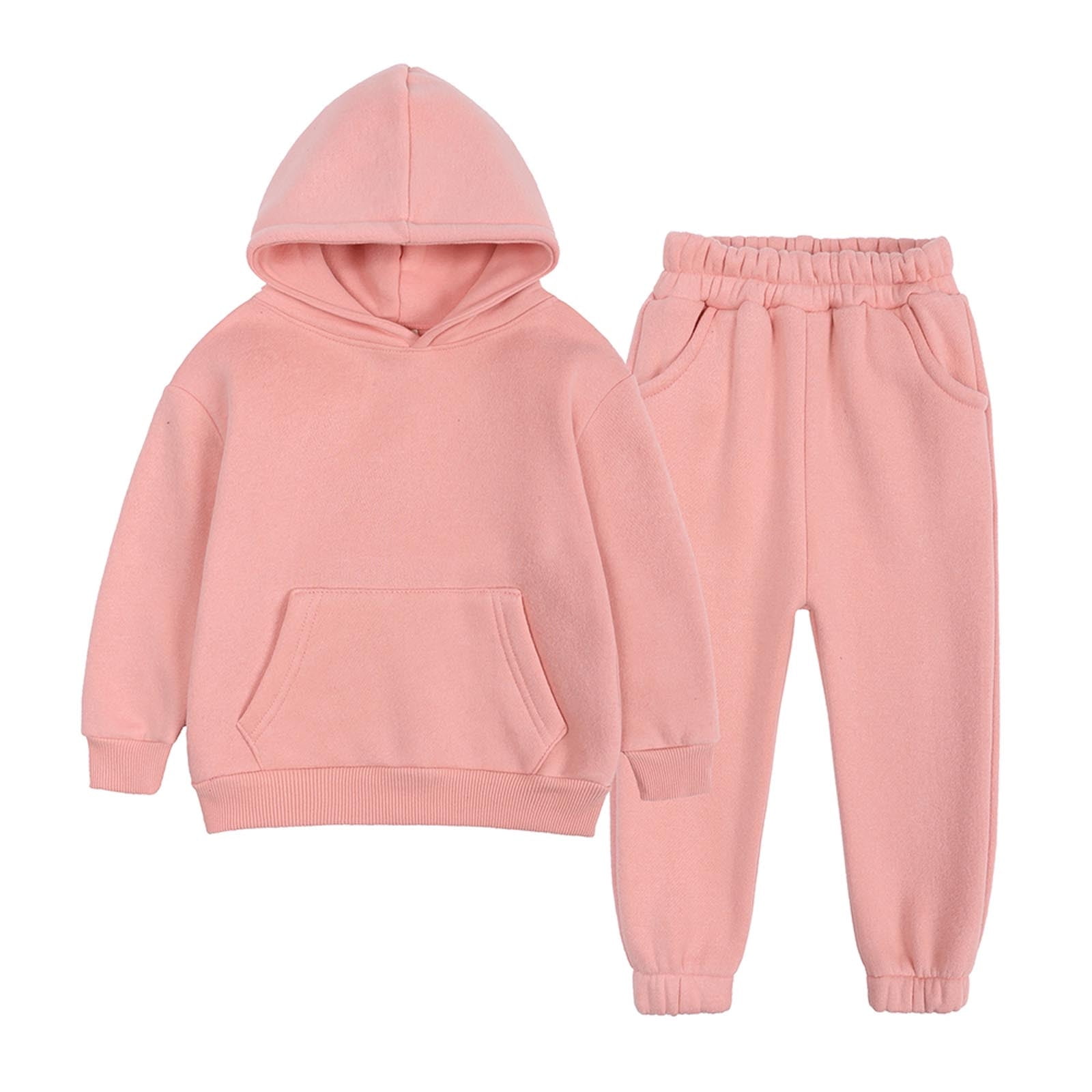Jalioing 2PCS Sweatsuit Outfits for Toddler Kids Fleece Lined Winter ...