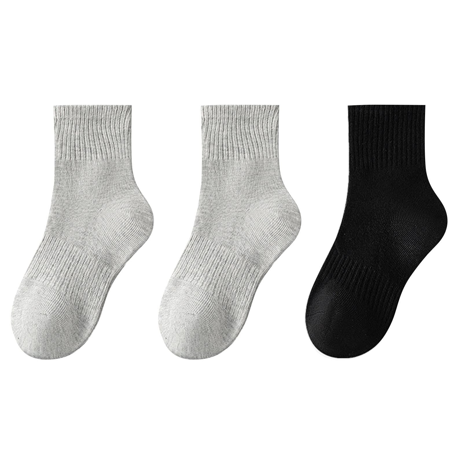 Jalioing 3 Pairs Cotton Ankle Socks for Kids Athletic Sport Crew Socks ...