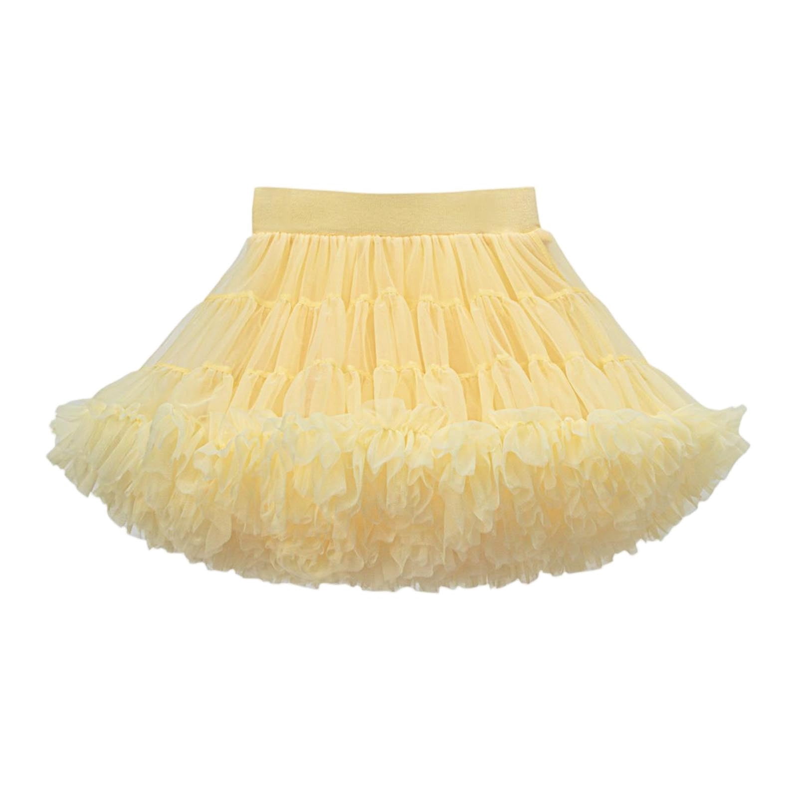 Jalioing Dance Skirt for Girl Ruffle Layered Princess Skirts Puffy ...