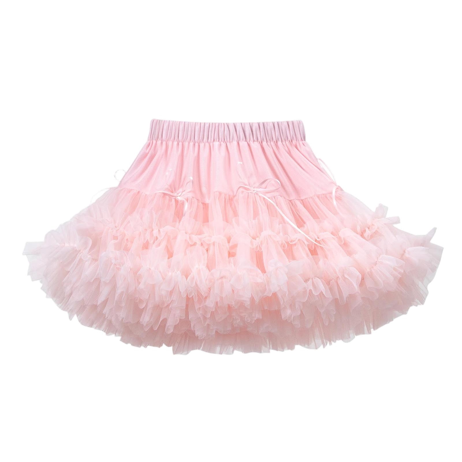 Jalioing Girls Dance Skirts Layered Tulle Petticoat Skirts Puffy Mesh ...