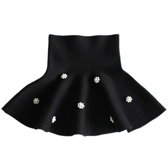 Jalioing High Waist A-Line Skirt for Girls Knitted Flare Skater Uniform ...
