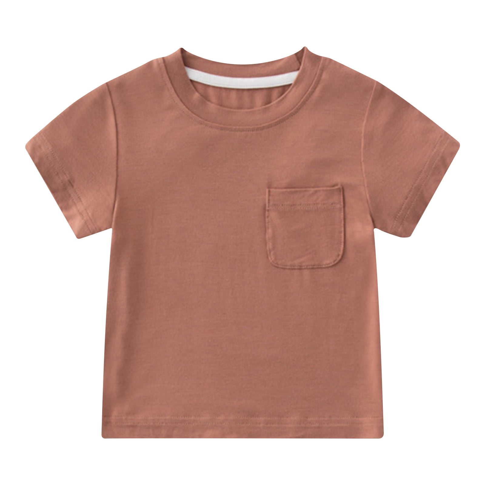 Jalioing Infant Baby Basic T Shirt Short Sleeve Crew Neck Solid Color Tees Baby Boys Girls ...