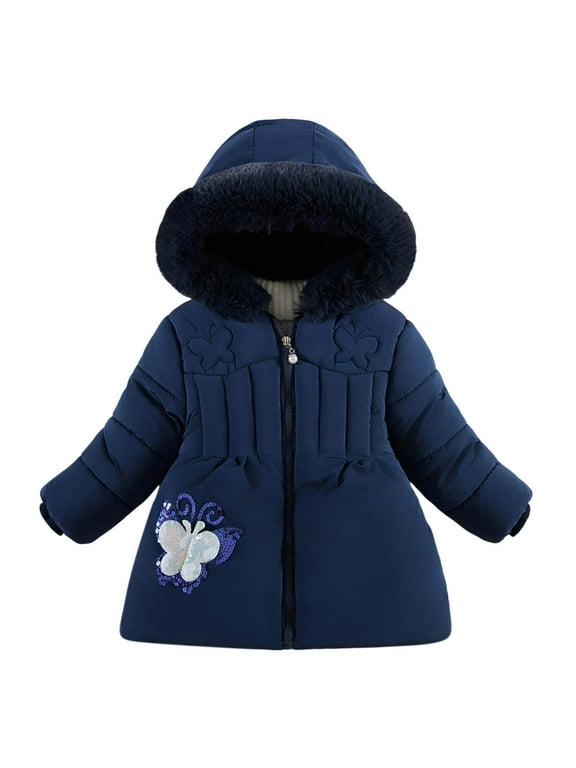 Girls’ Colorblock Fleece Lined Winter Quilt Puffer Jacket Coat Zip-Off Fur Hood -Fuchsia (10/12 ...