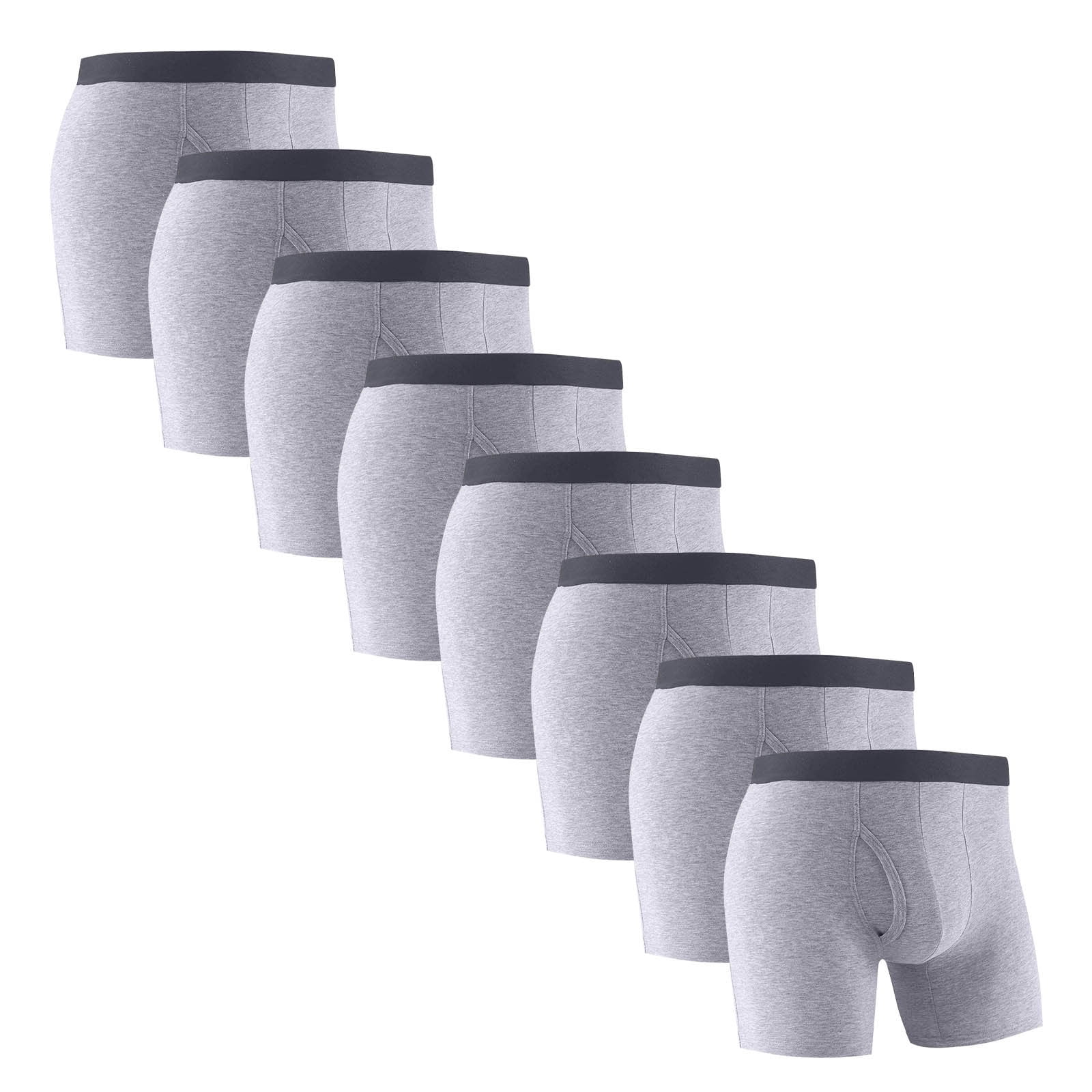 Jalioing Mens Boxer Briefs Comfortable Soft Cotton Trunks Underwear ...