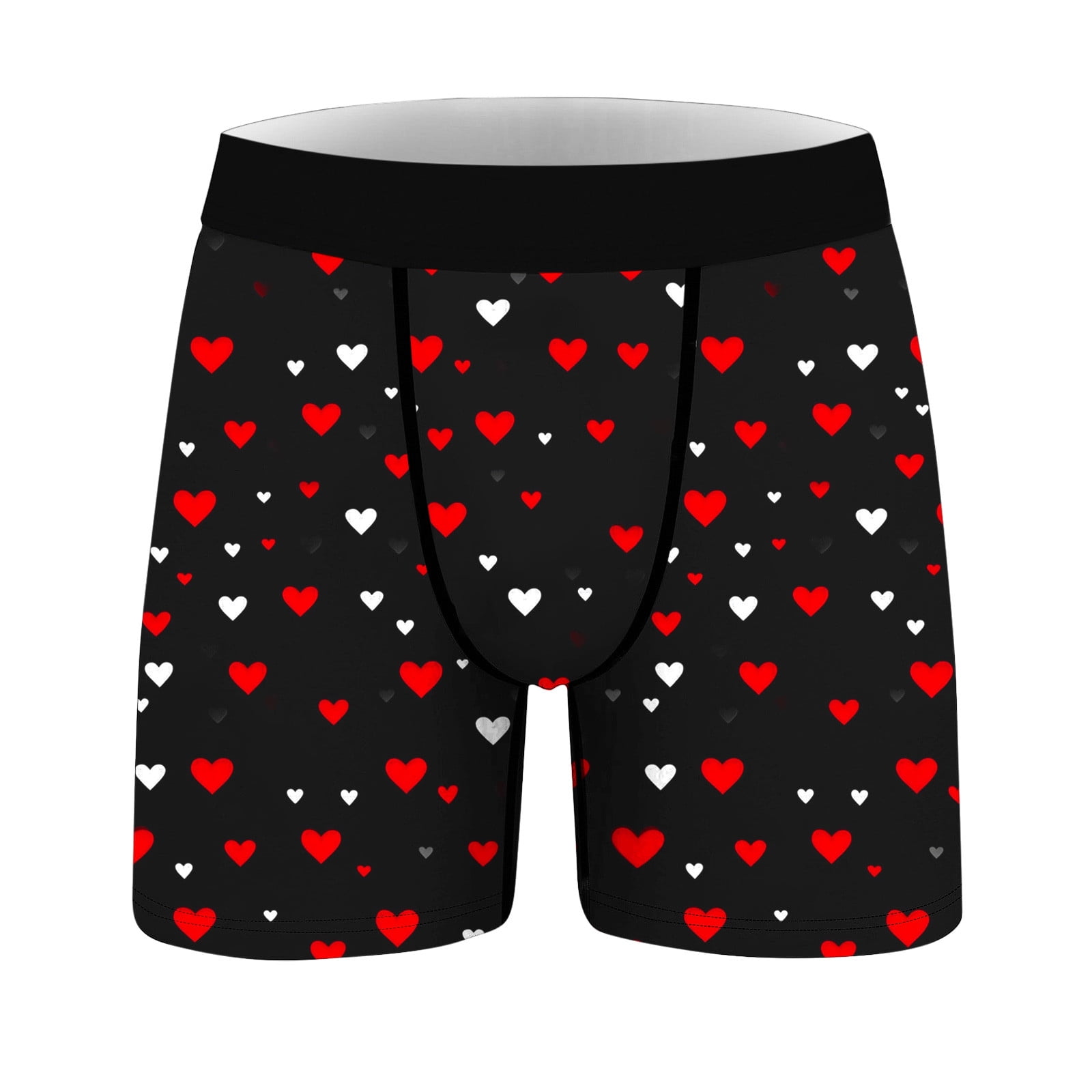 Jalioing Mens Trunks Underwear Heart Print Elastic Waistband Comfort ...