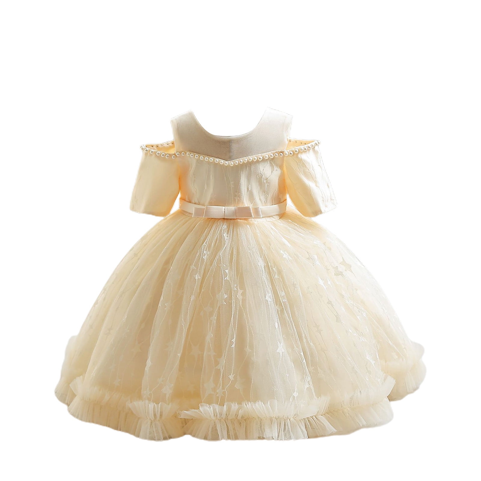 Jalioing Puffy Princess Dress for Toddler Kids Girl Bubble Sleeve ...