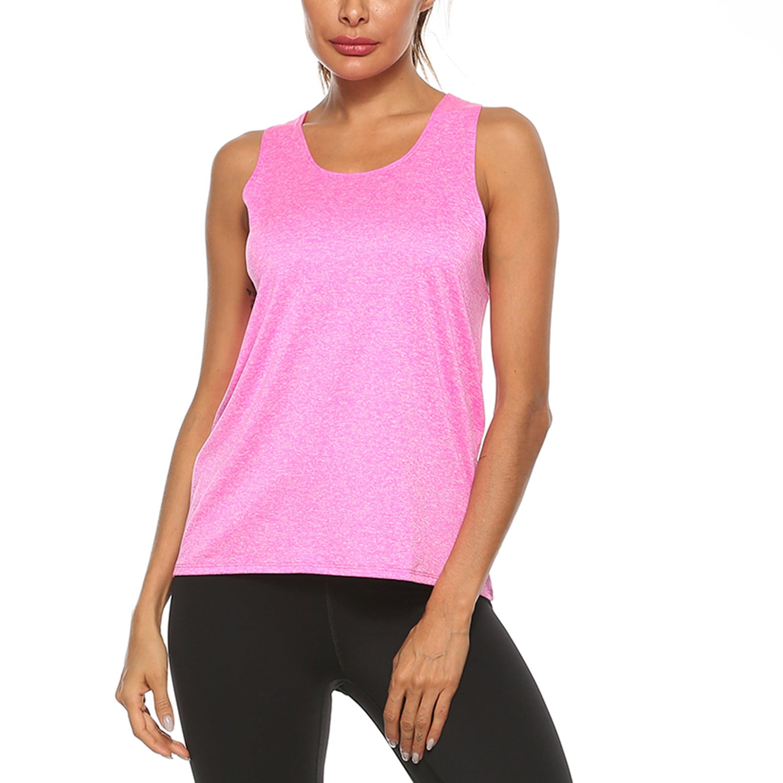 Jalioing Summer Athletic Tops for Women Scoop Neck Sleeveless Sport ...