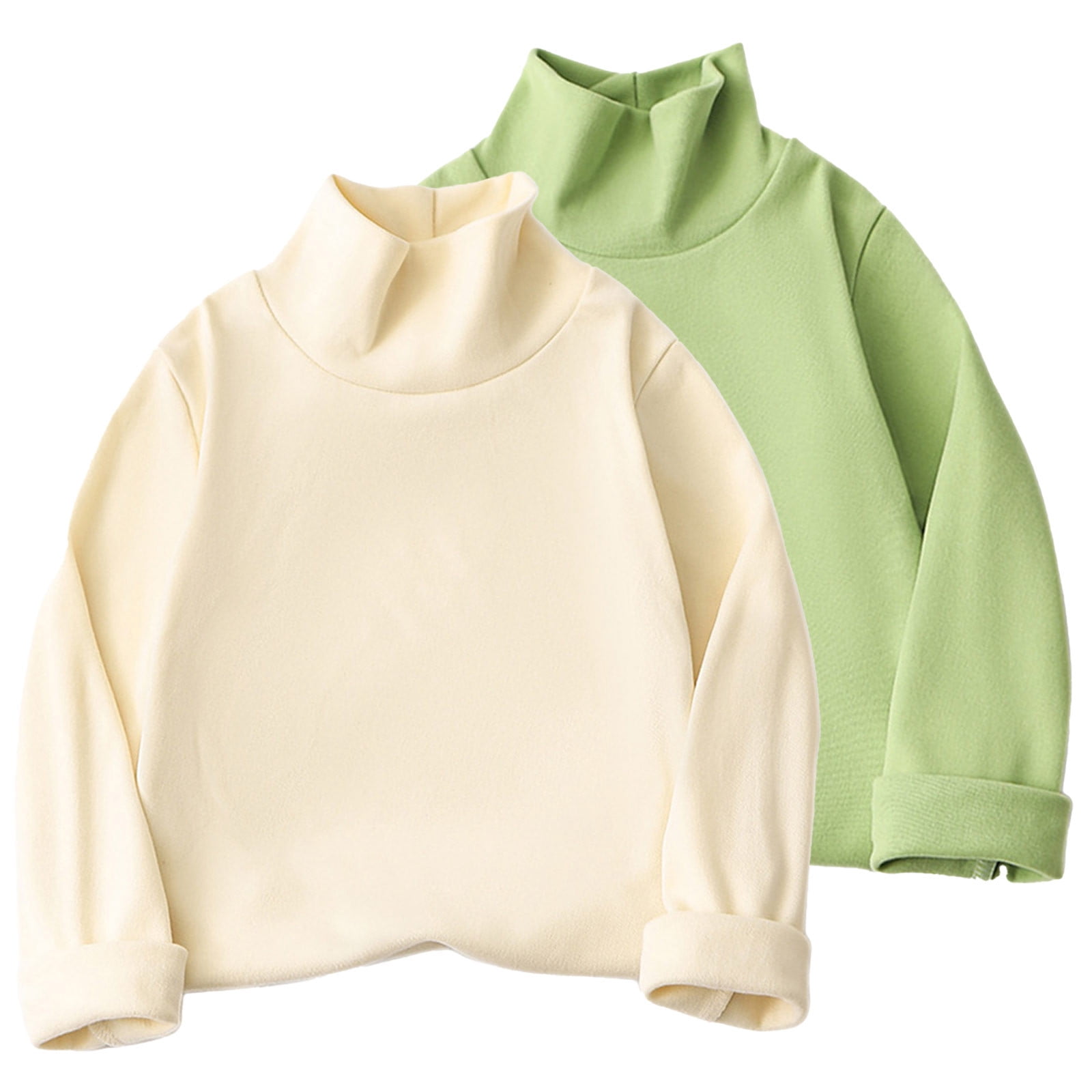 Jalioing Toddler Kids Basic Shirts 2 Pack Solid Color Cotton Tops Soft ...