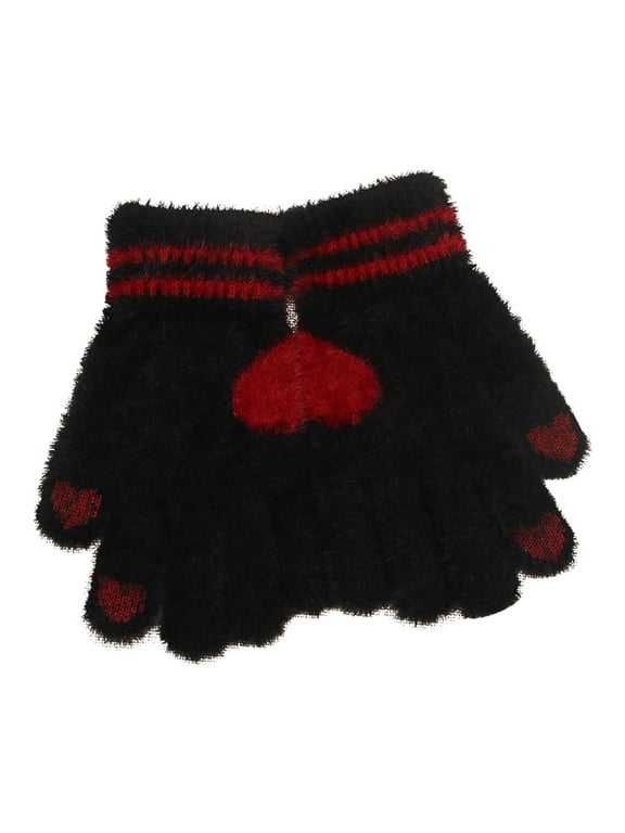 Winter Women's Faux Rabbit Fur Hand Wrist Warmer Half Finger Gloves ...