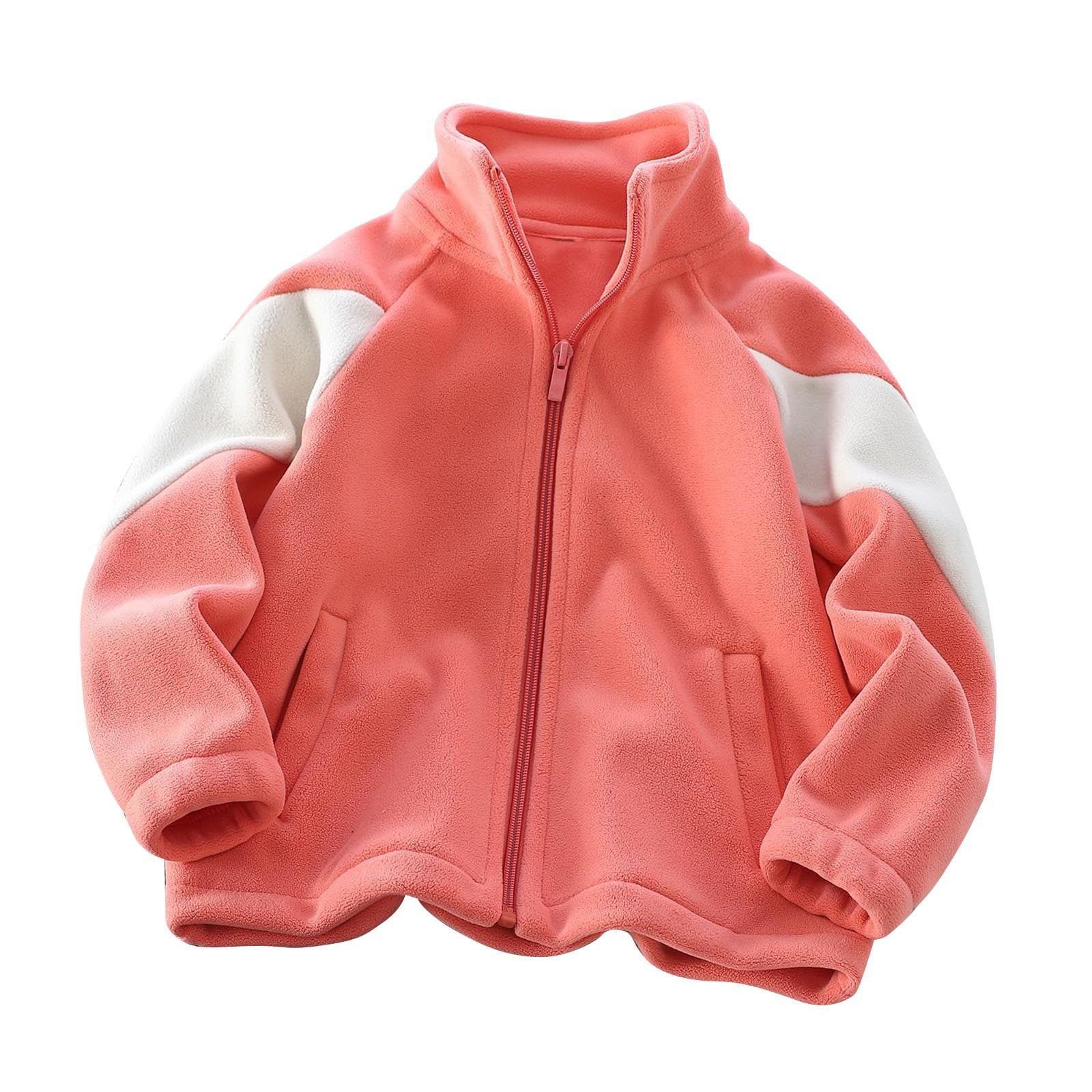 Jalioing Kids Zip Up Jacket Sherpa Fleece Long Sleeve Mock Neck Coat ...