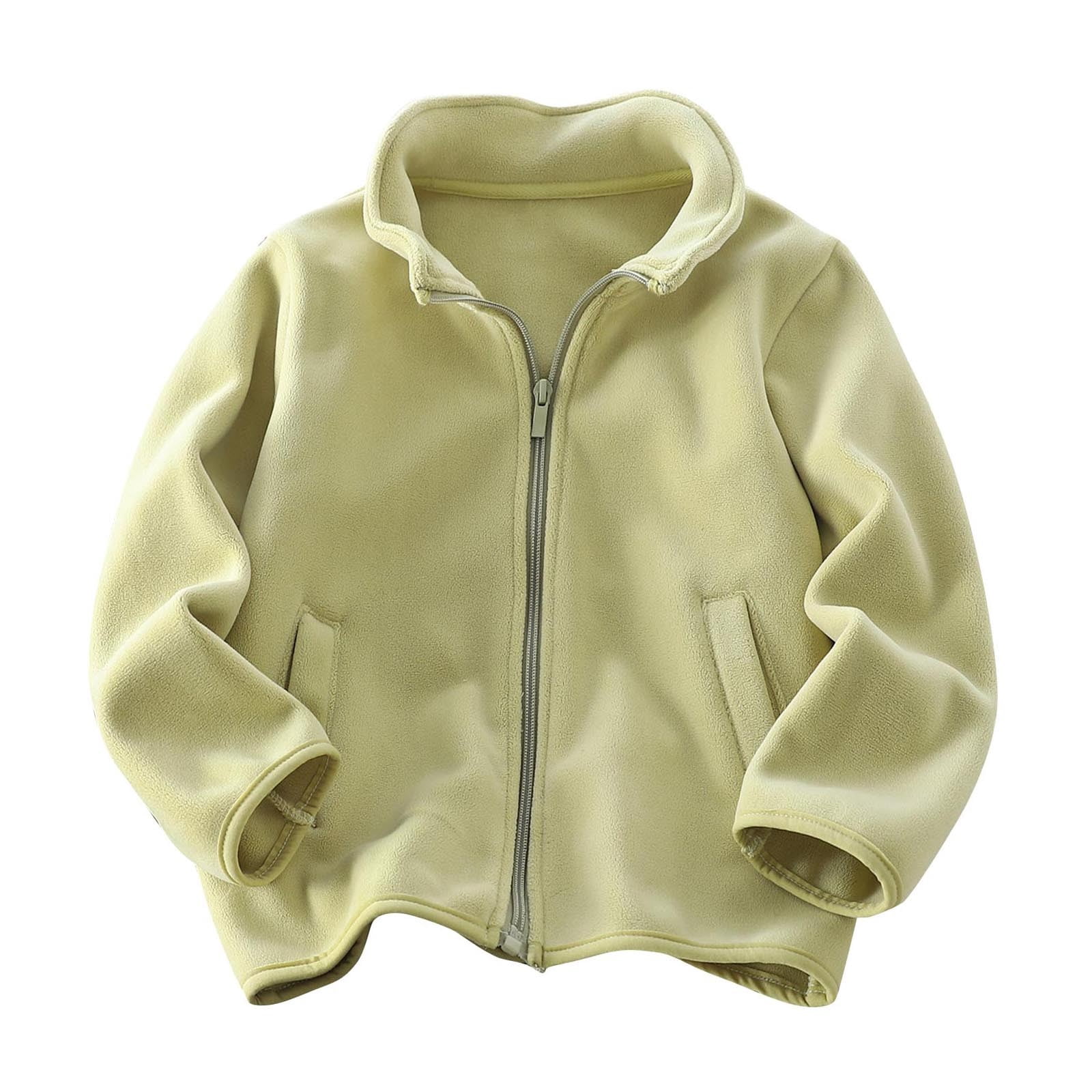 Jalioing Kids Zip Up Jacket Sherpa Fleece Long Sleeve Mock Neck Coat ...
