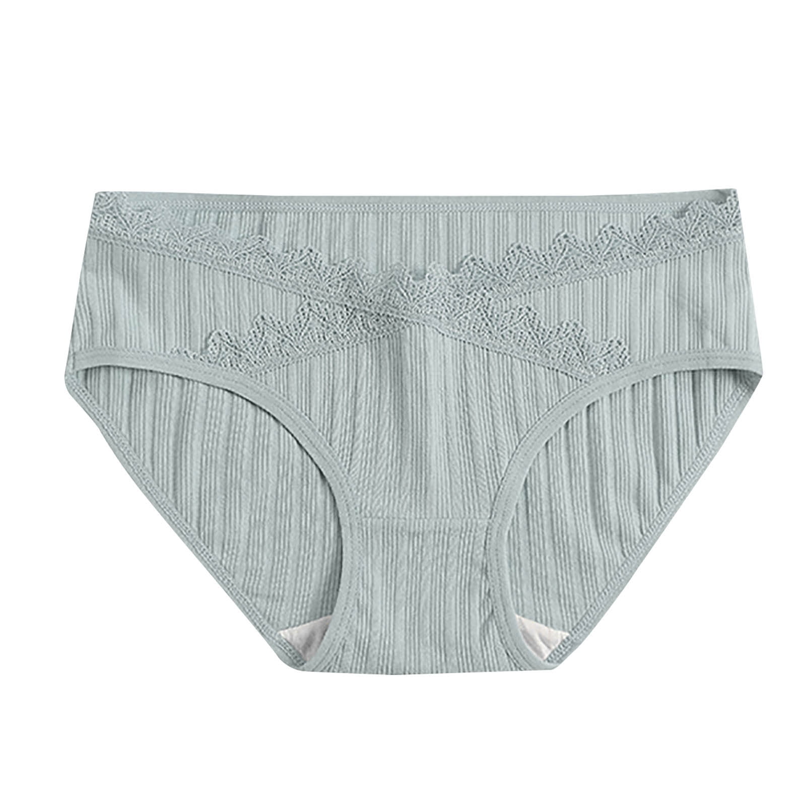 Jalioing Women's Cotton Underwear Ribbed Breathable Low Rise Briefs ...