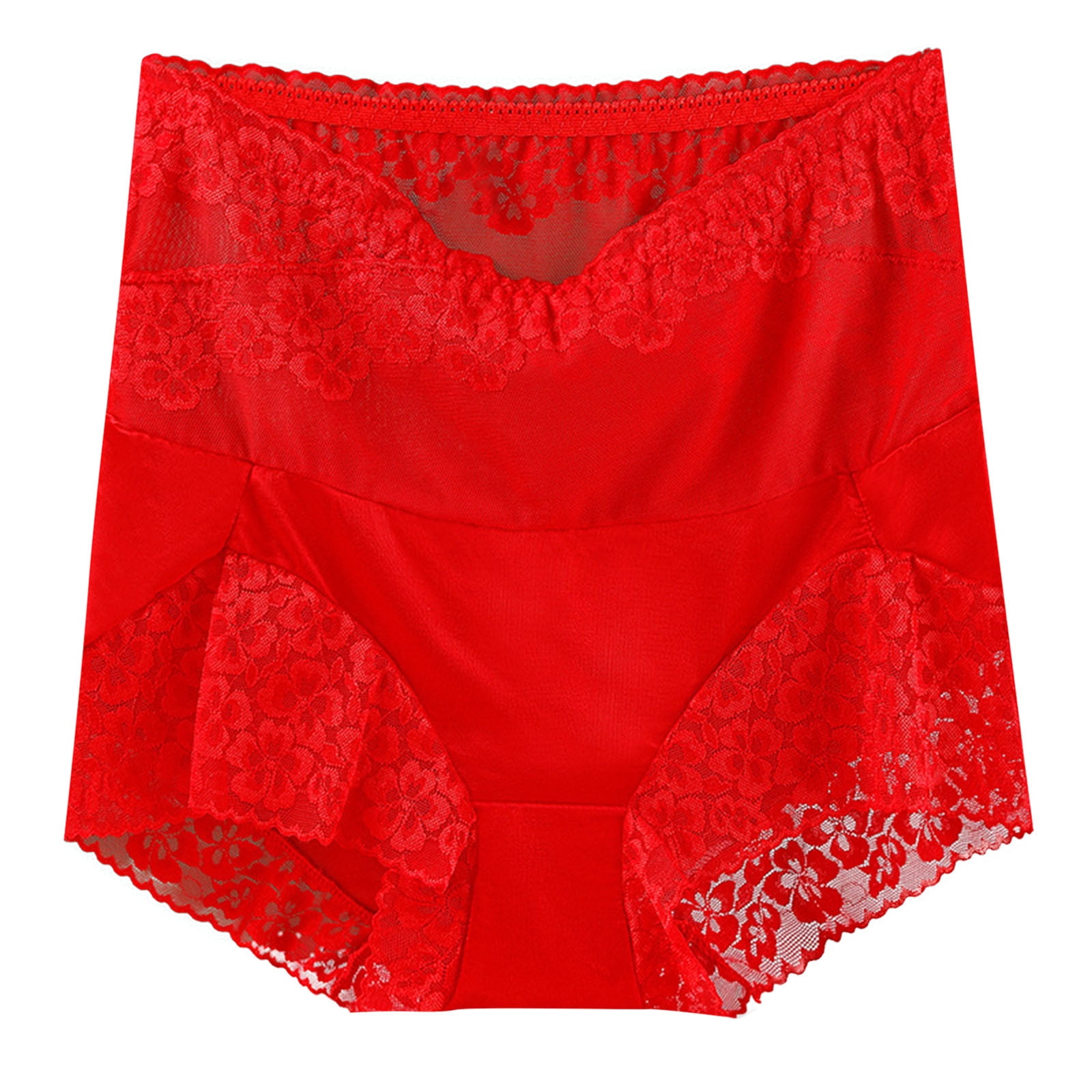 Jalioing Women's Lace Underwear Briefs High Waist Panties Full Coverage ...
