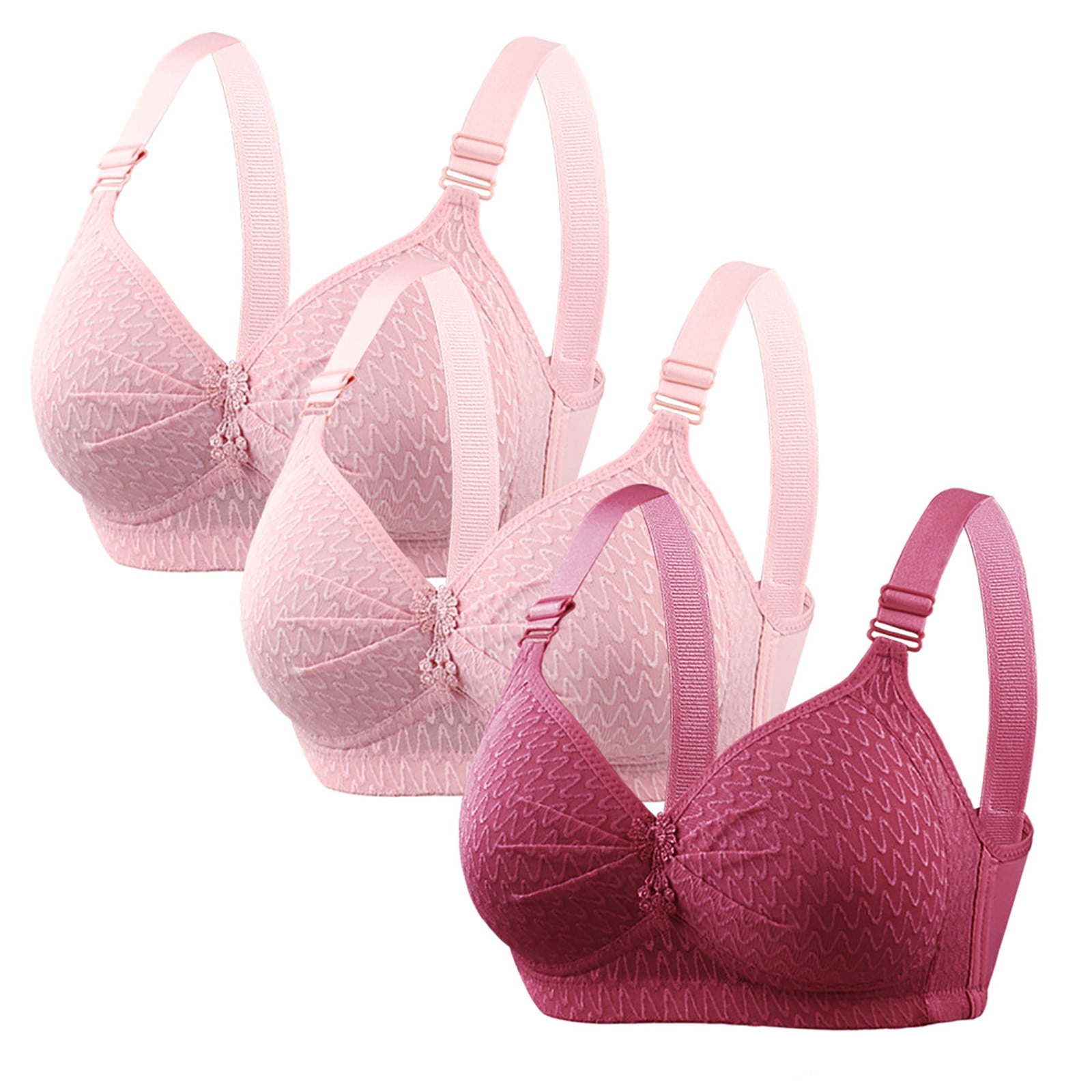 Jalioing Women's No Underwire Bras Adjustable Full Coverage Push Up ...