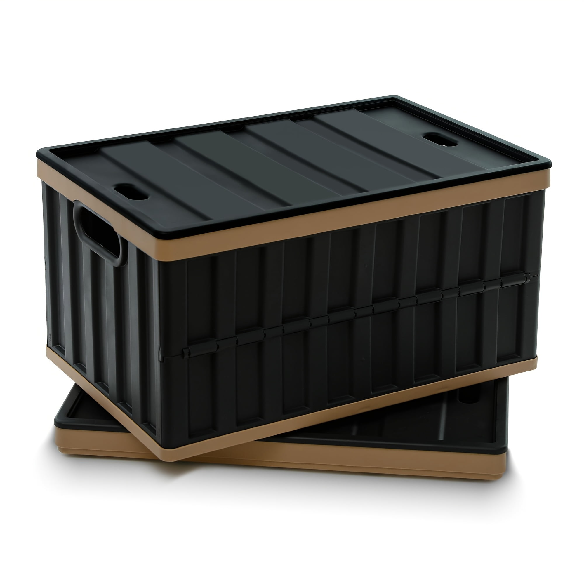 Jalove 68QT Heavy-Duty Collapsible Plastic Storage Bins with Lids ...