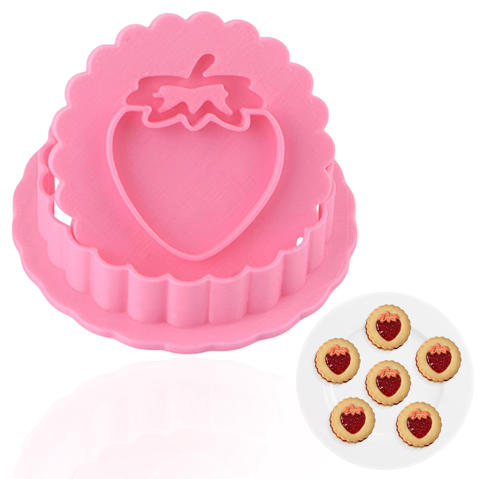 Jam Filling Cookie Cutter Mold, Fruit Pattern Pastry Stamping Tool, 2. ...