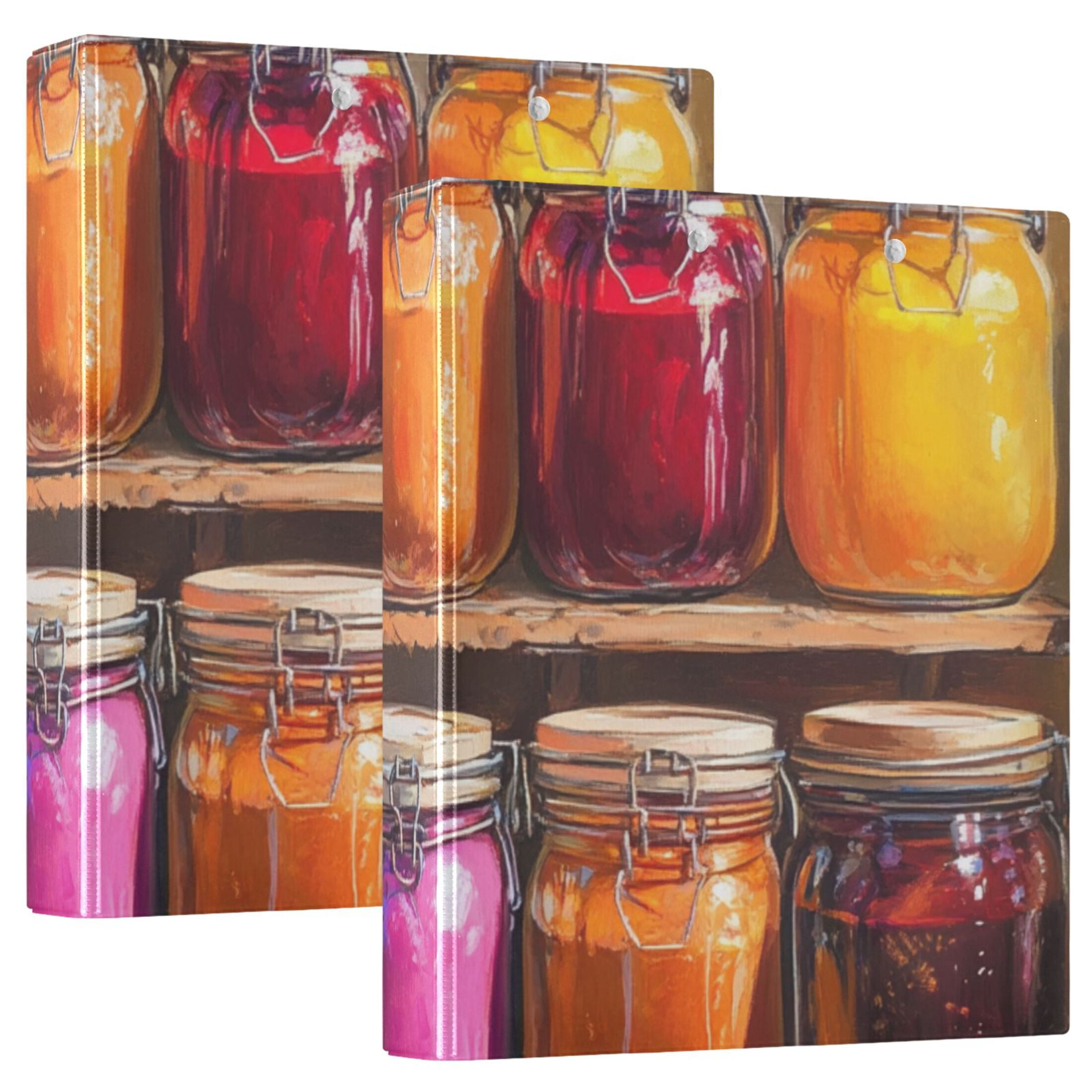 Jam Jars 3 Ring Binders 1.5 inch Hardcover File Folders with Interior ...