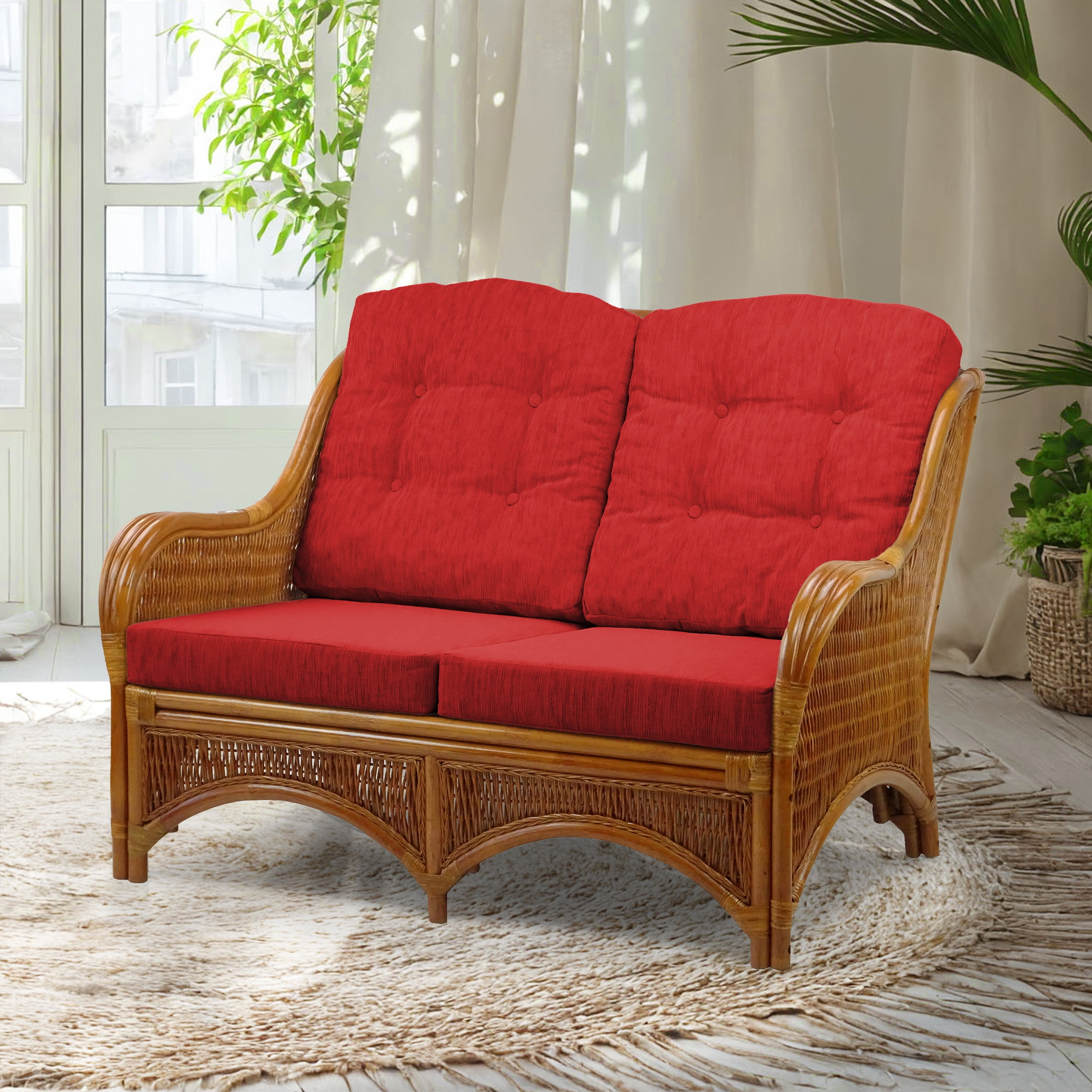 Jam Lounge Loveseat Sofa ECO Natural Rattan Wicker Handmade Design w ...