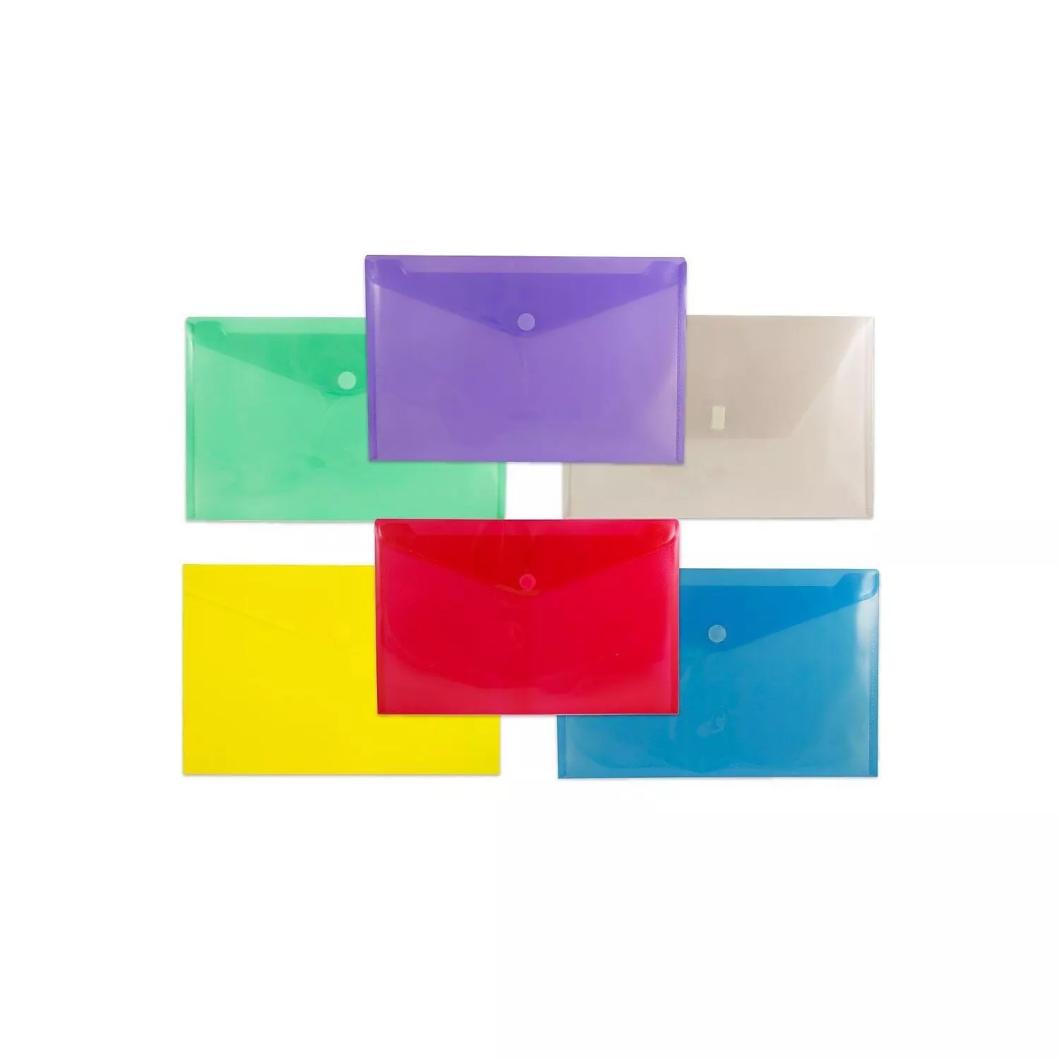 Jam Paper Hook & Loop Plastic File Pocket Legal Size Assorted 6/Pack ...